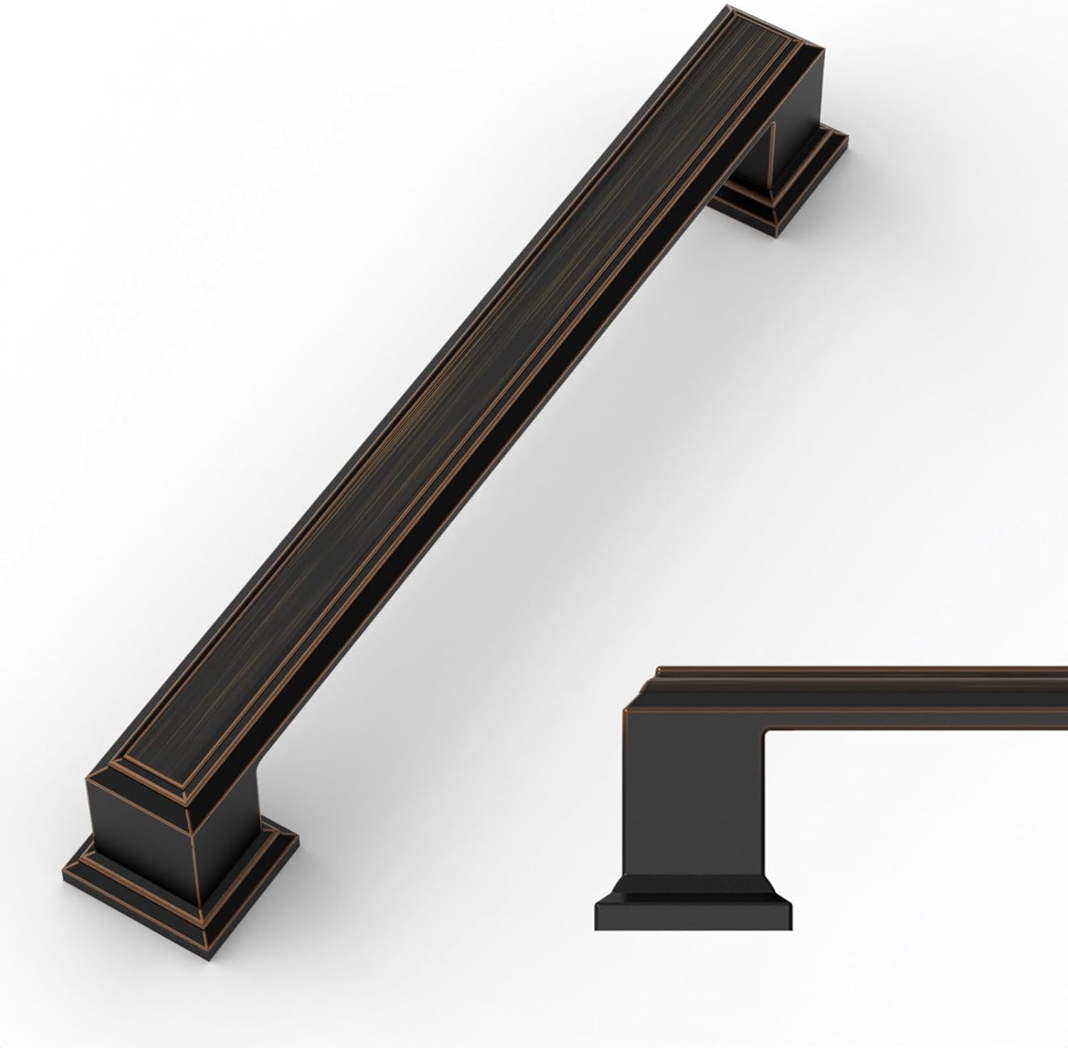 10 Pack Oil Rubbed Bronze Cabinet Pulls 6.3 Inch Hole Center Kitchen ...