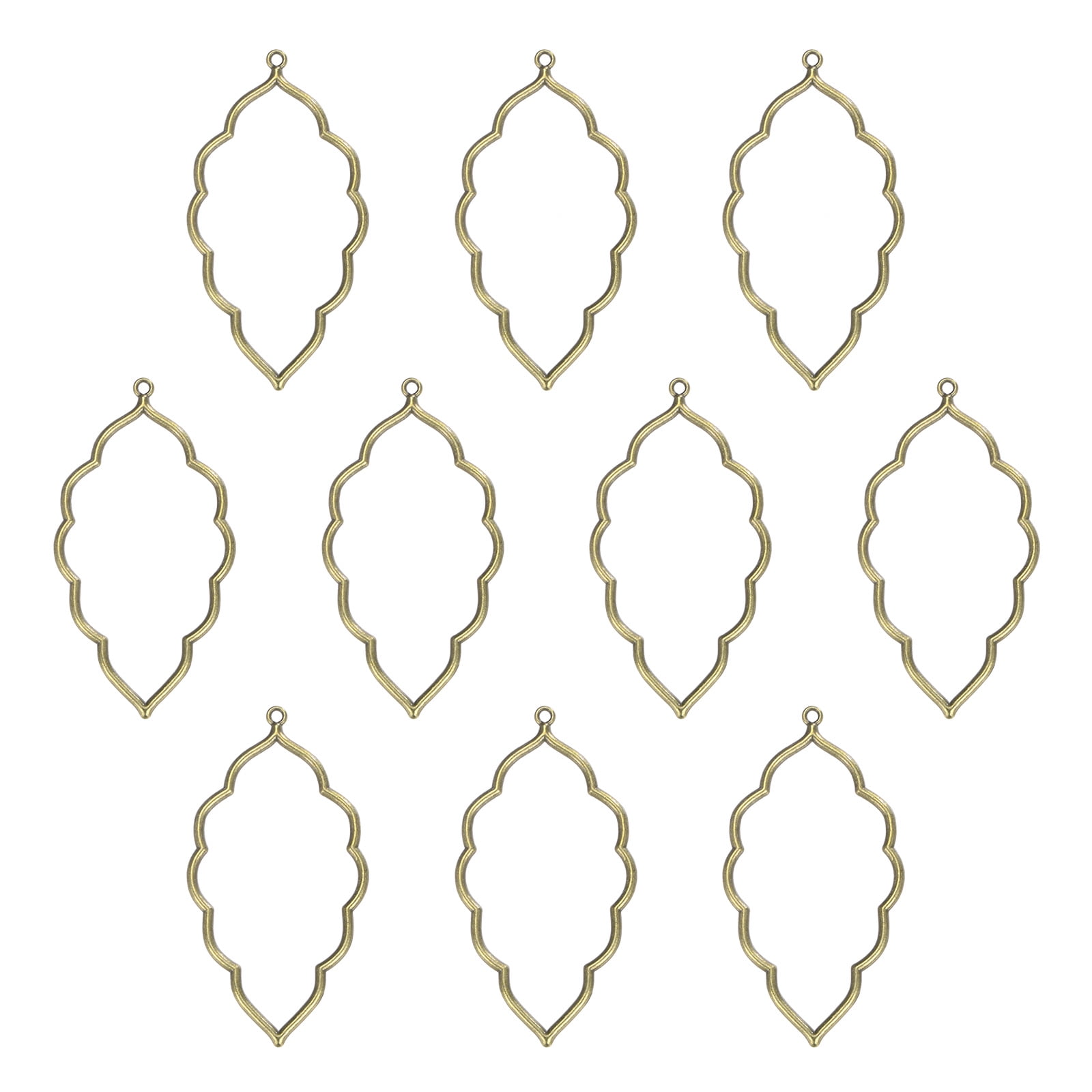 10-Pack Open Bezels for Resin, Leaf Shape Open Back Bezel Pendants for ...