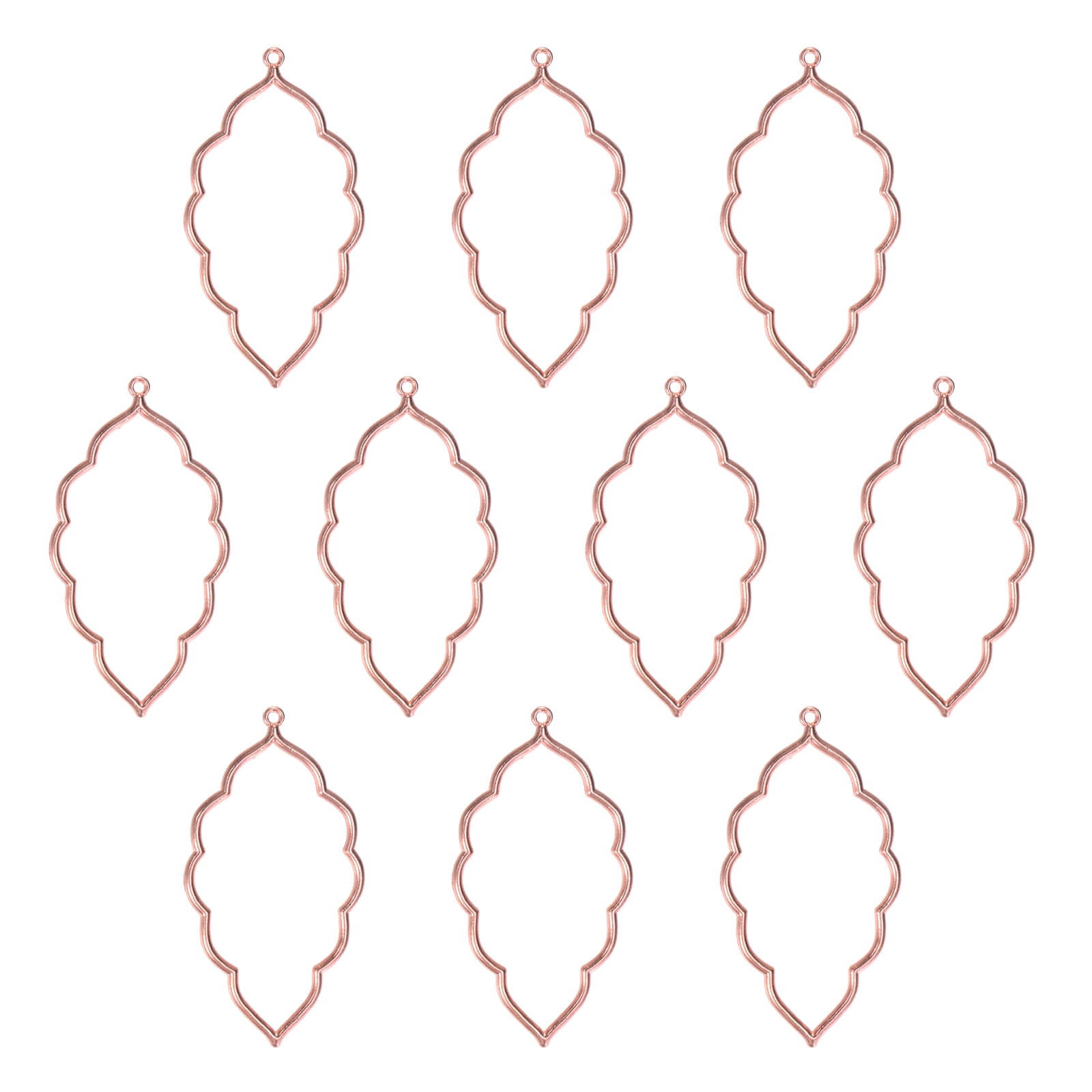 10-Pack Open Bezels for Resin, Leaf Shape Open Back Bezel Pendants for ...