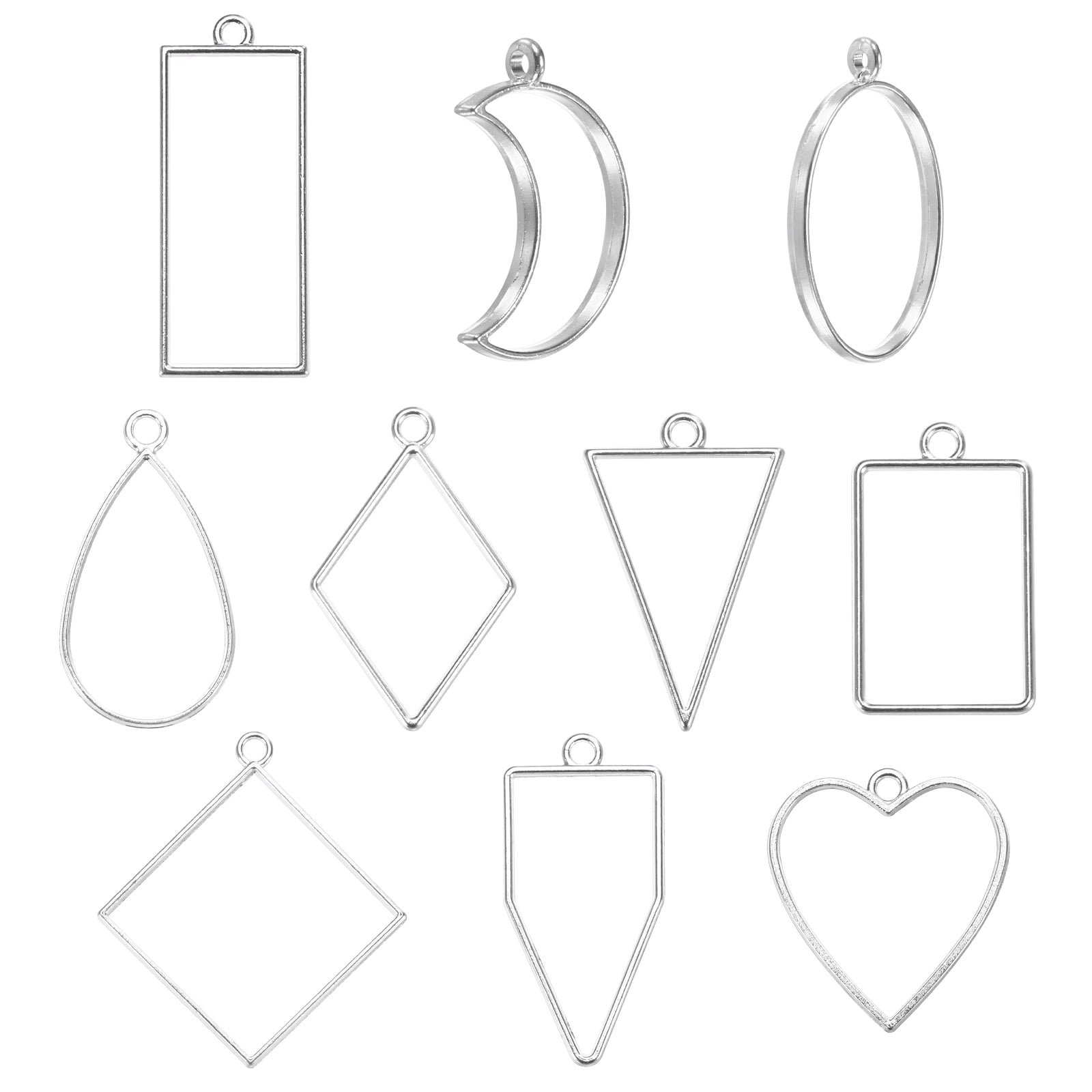 10-Pack Open Bezels for Resin, 10 Styles Open Back Bezel Pendants for ...