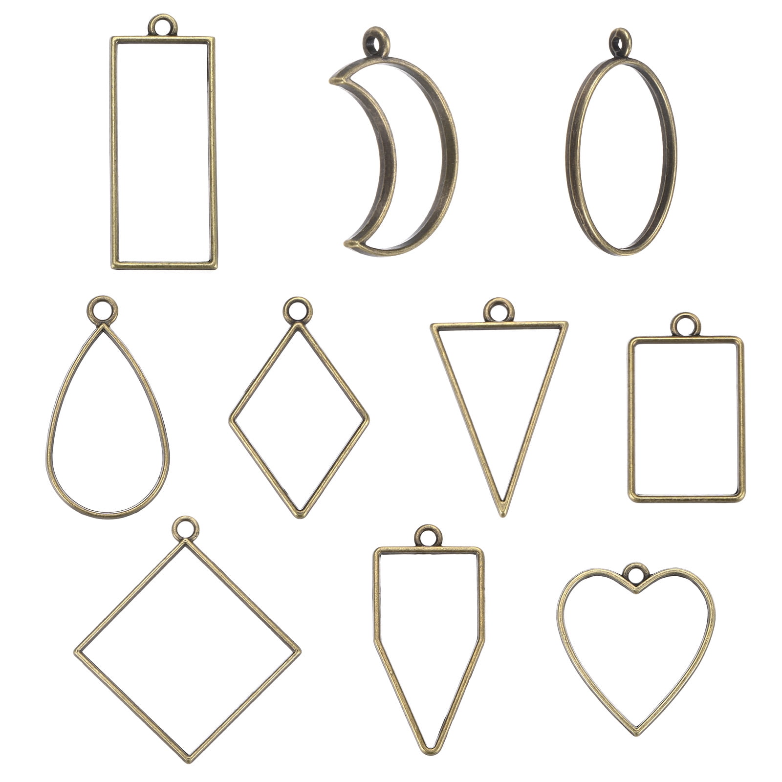10-Pack Open Bezels for Resin, 10 Styles Open Back Bezel Pendants for ...
