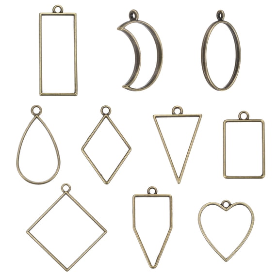10-Pack Open Bezels for Resin, 10 Styles Open Back Bezel Pendants for ...