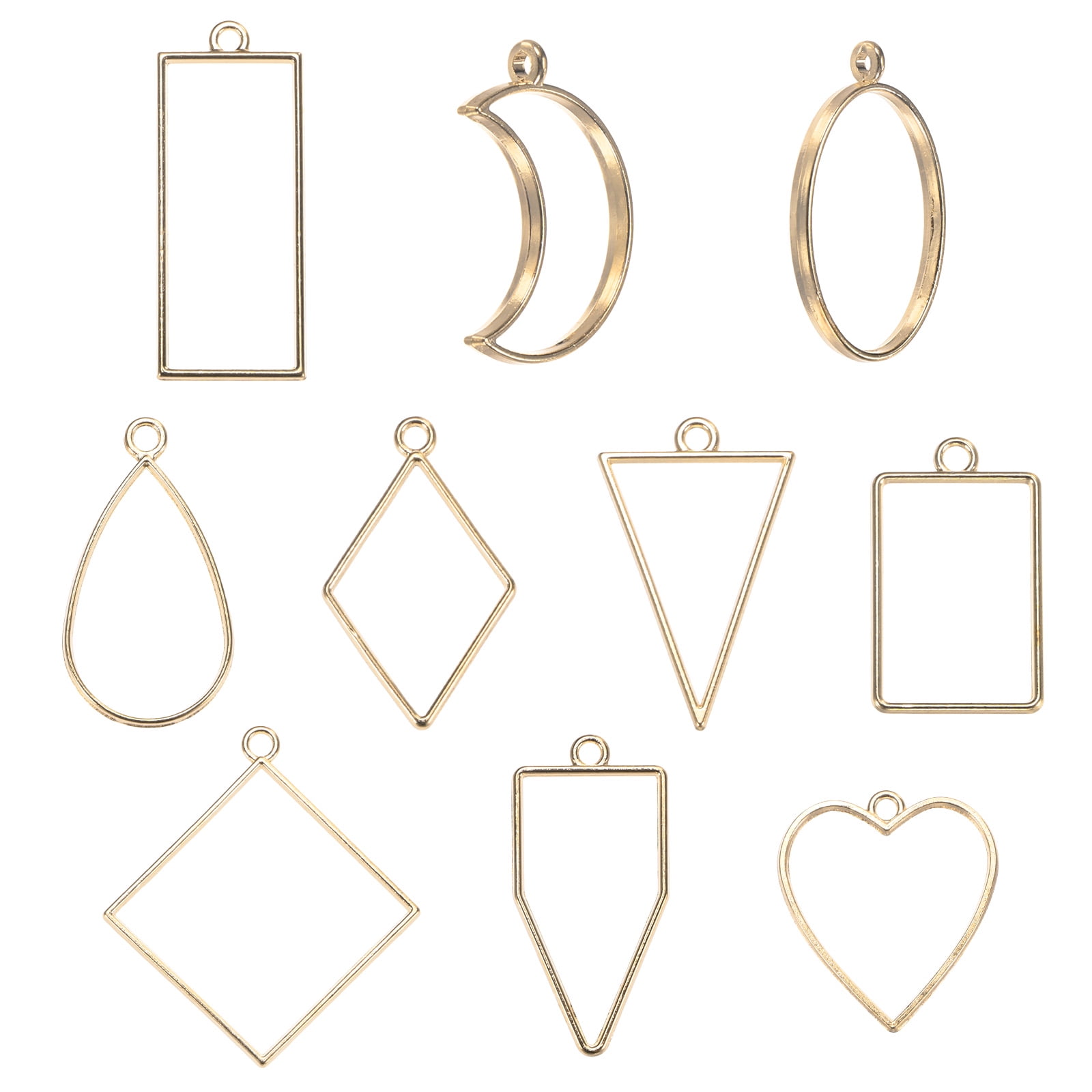 10-Pack Open Bezels for Resin, 10 Styles Open Back Bezel Pendants for ...