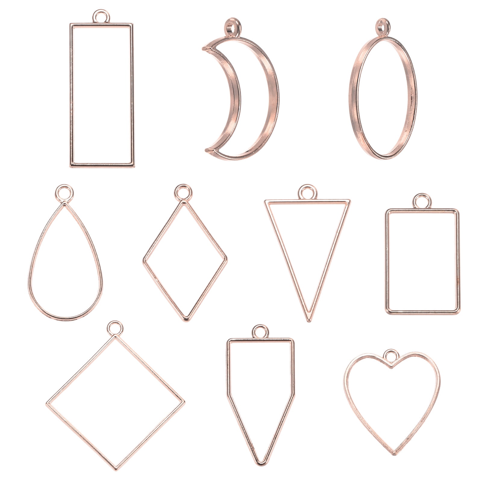 10-Pack Open Bezels for Resin, 10 Styles Open Back Bezel Pendants for ...