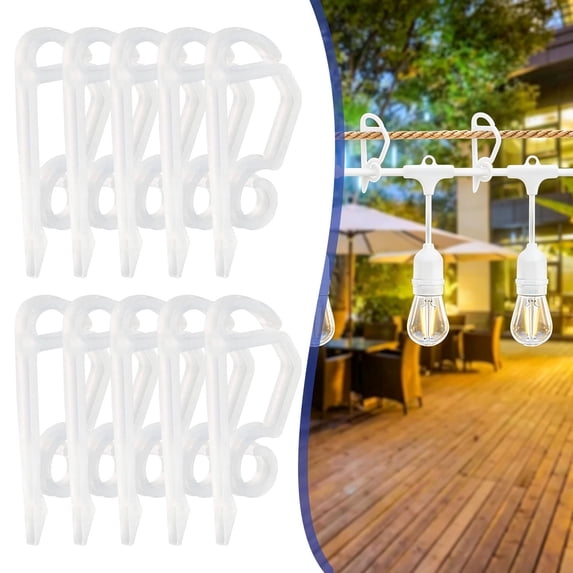 10-Pack Outdoor Light Clips – Plastic Gutter Hooks for Holiday String ...