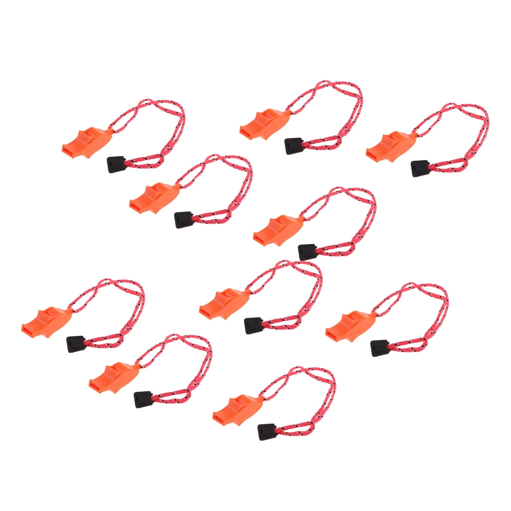 10-Pack Outdoor Survival Whistles with Lanyard - Long-Lasting ...
