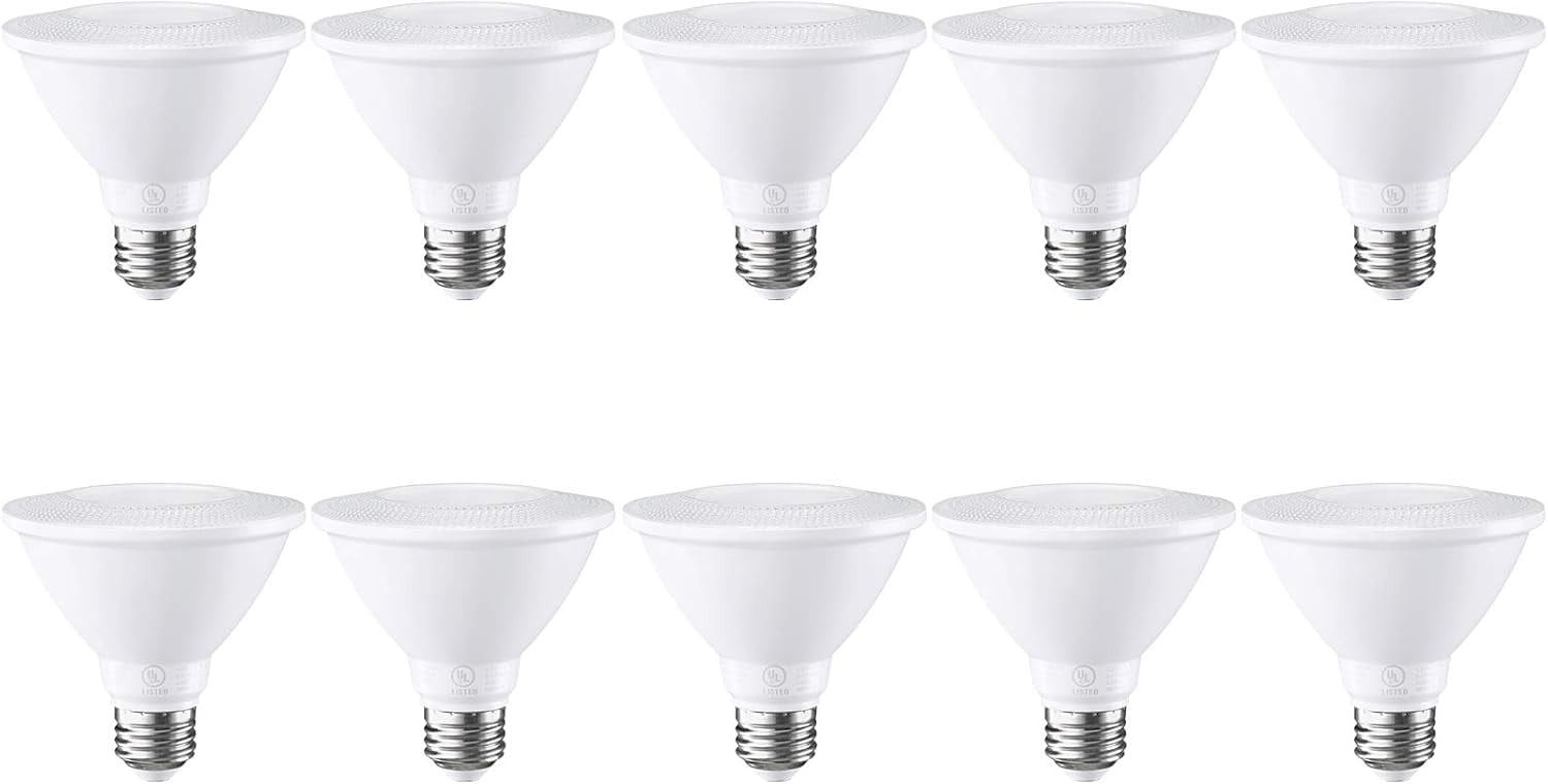 10-Pack PAR30 Short Neck LED Bulbs, Dimmable 11W Spotlight Bulb, 850 ...