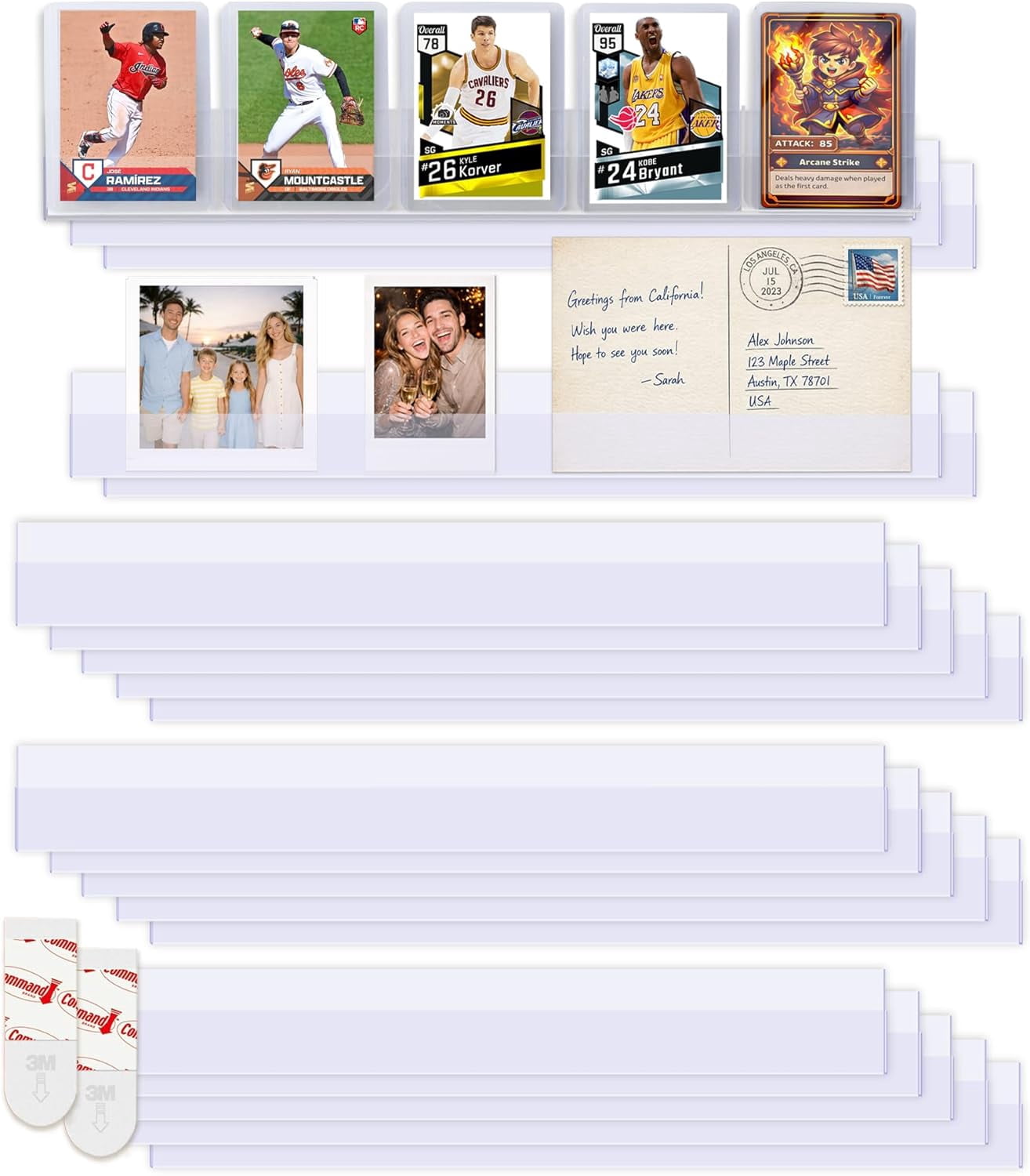 10-Pack PET Baseball Card Display Case - Hold Up to 60 Cards Wall Mount ...