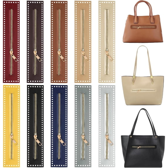 10 Pack PU Leather Crochet Zipper with Holes, 10.62 x 2.17in Multi ...