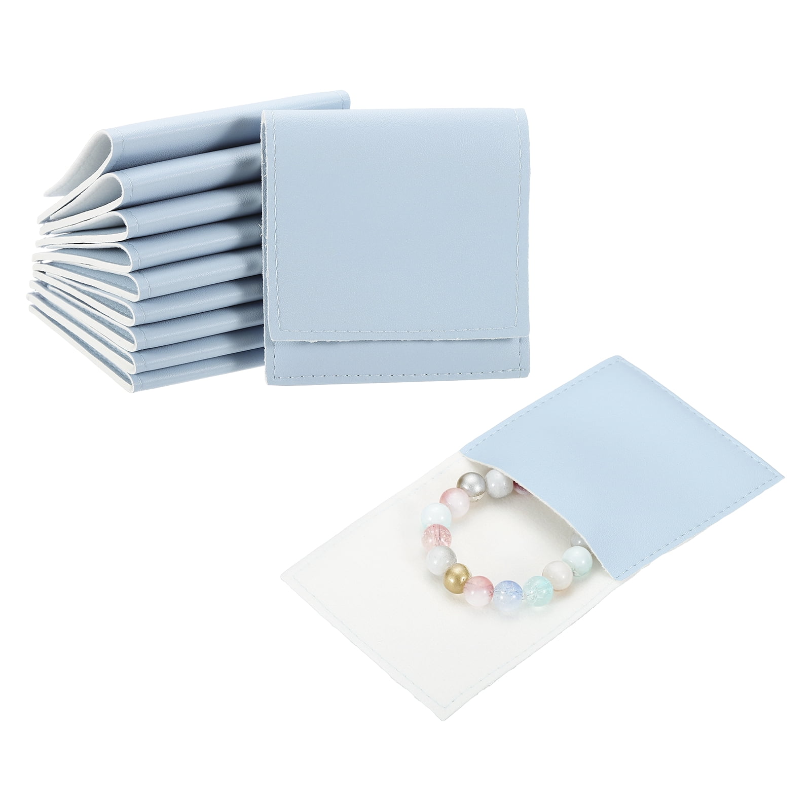 10 Pack PU Leather Jewelry Pouch, 3" x 3" Envelope Style Jewelry ...