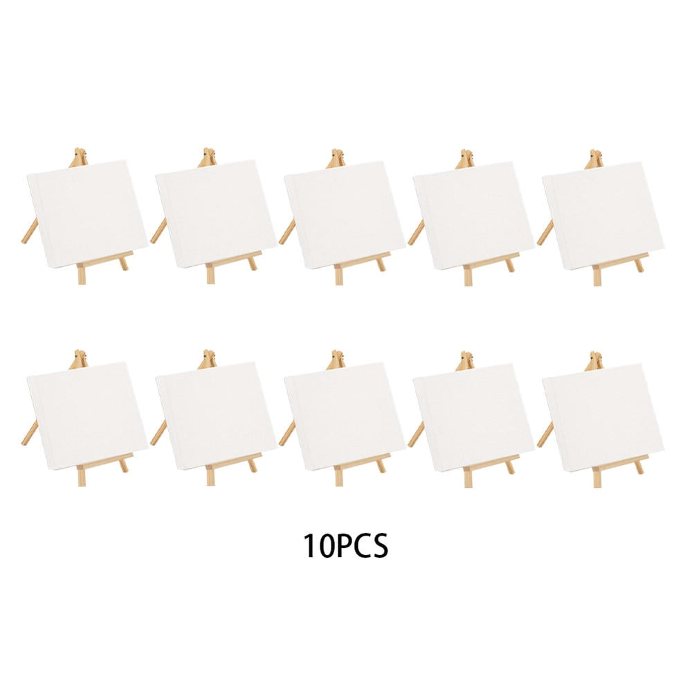 10 Pack Painting Wooden Pre Stretched Easel Canvas Set For Oil Acrylic ...