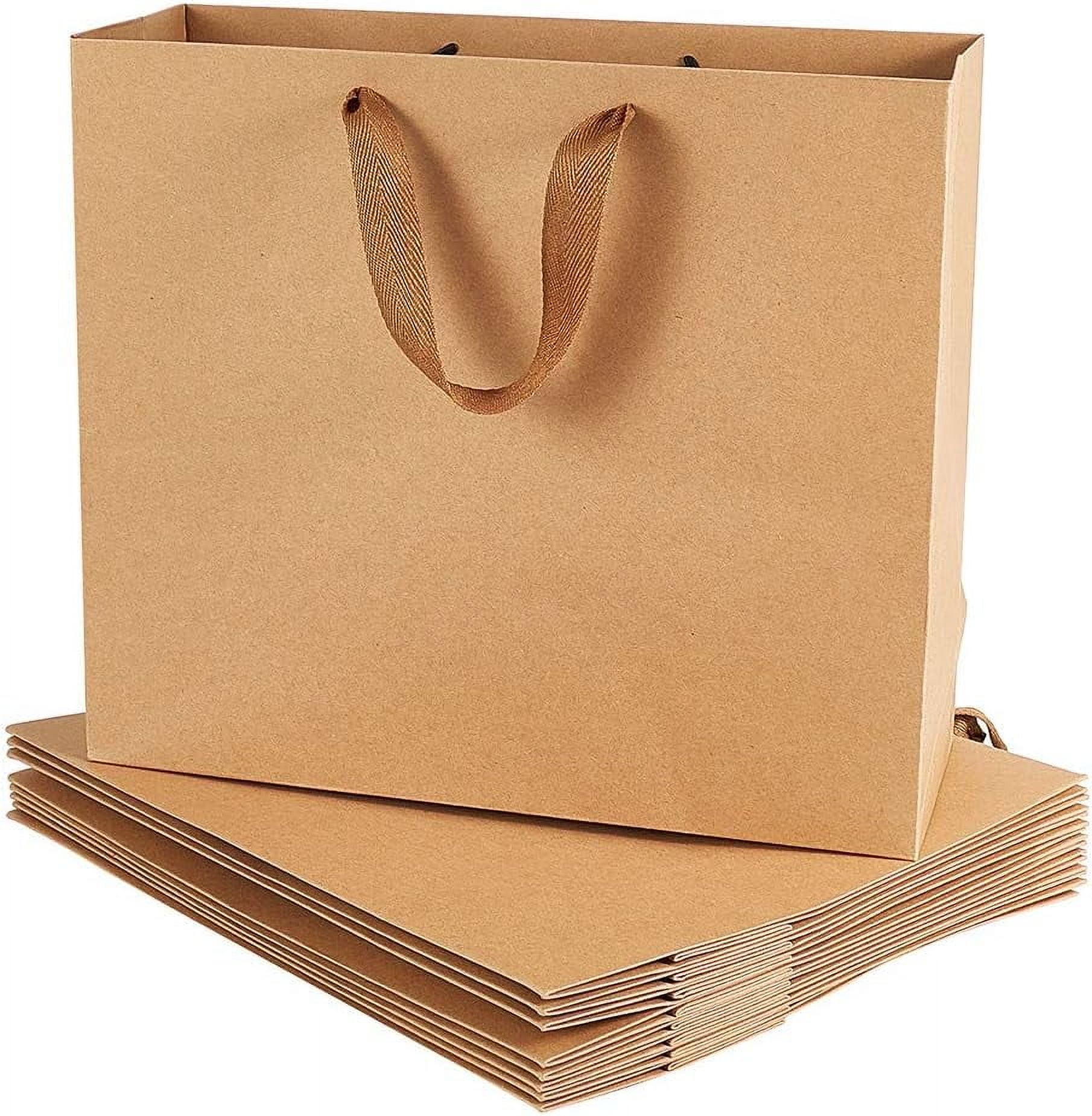 10 Pack Paper Bags 11 x 12.5 x 4.5" Brown Kraft Paper Bags with Handles ...