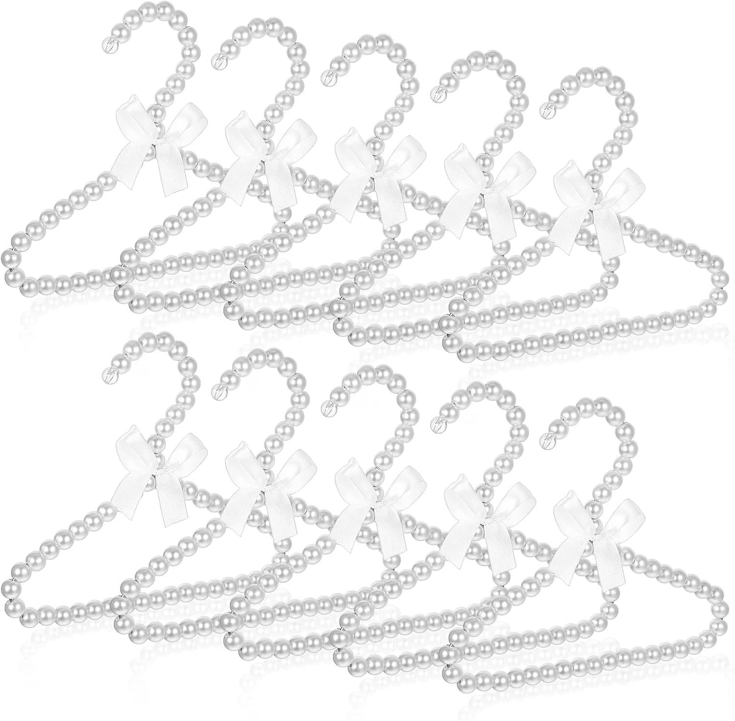 10 Pack Pearl Beads Clothes Hangers, Small Elegant Standard Hanger with ...