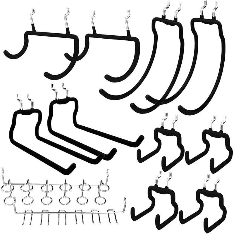 10 Pack Pegboard Hooks, Peg Board Tool Utility Hooks & Hangers Fit 1/4 ...