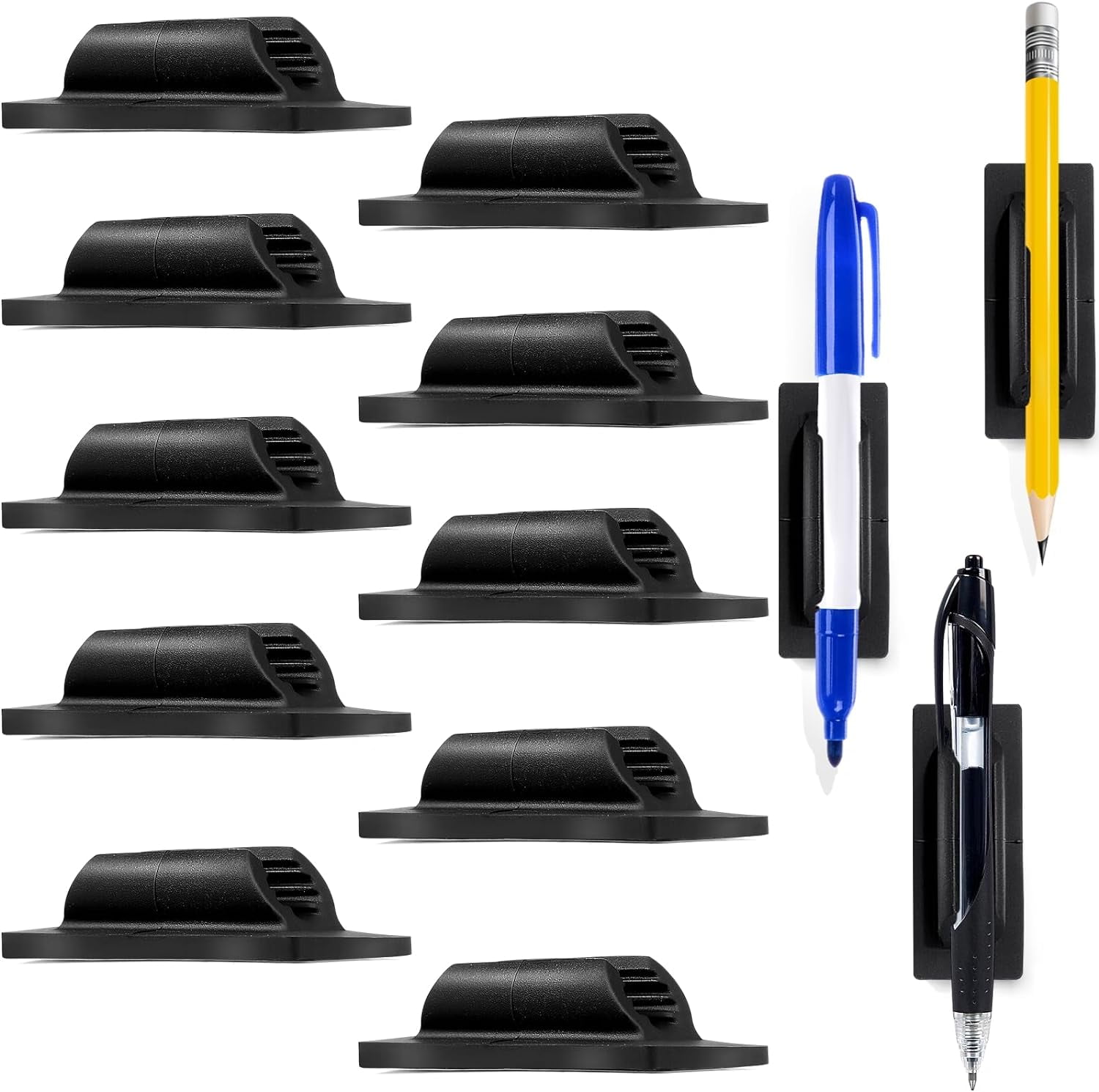 10 Pack Pen Holder Silicone, Adhesive Pen Holder for Desk, Pencil ...