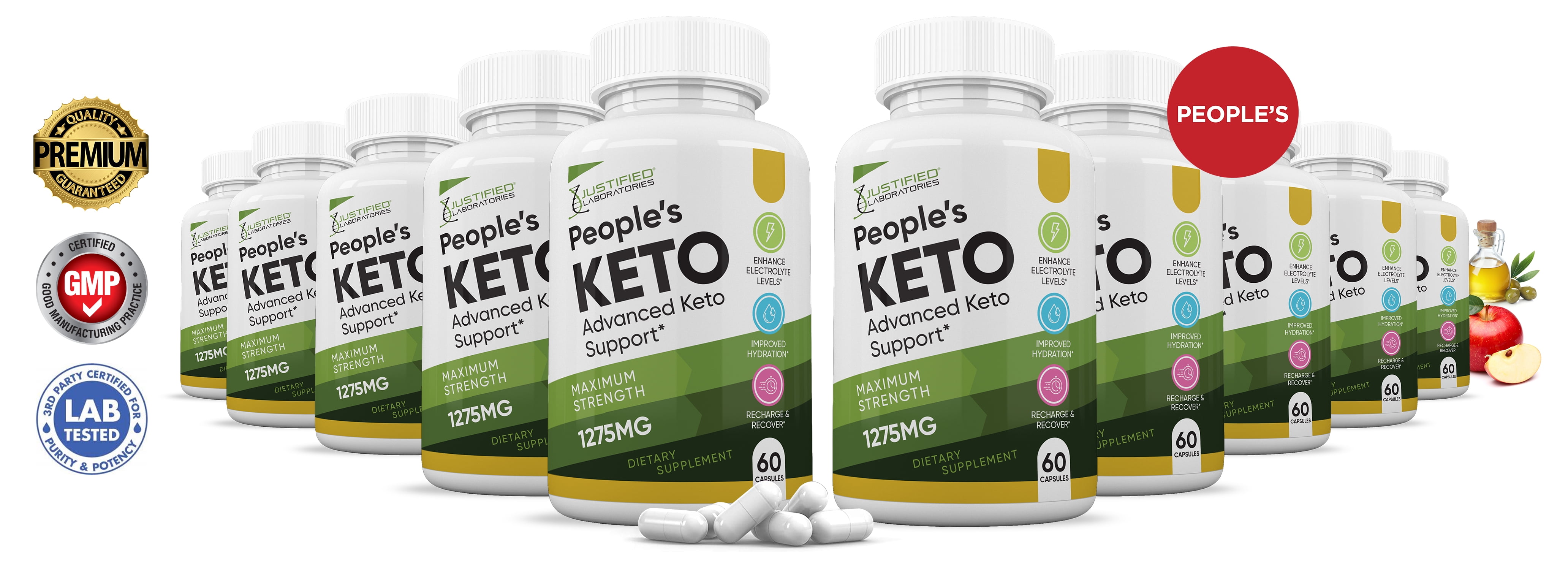 (10 Pack) Peoples Keto ACV Pills 1275mg Alternative to Gummies Dietary ...