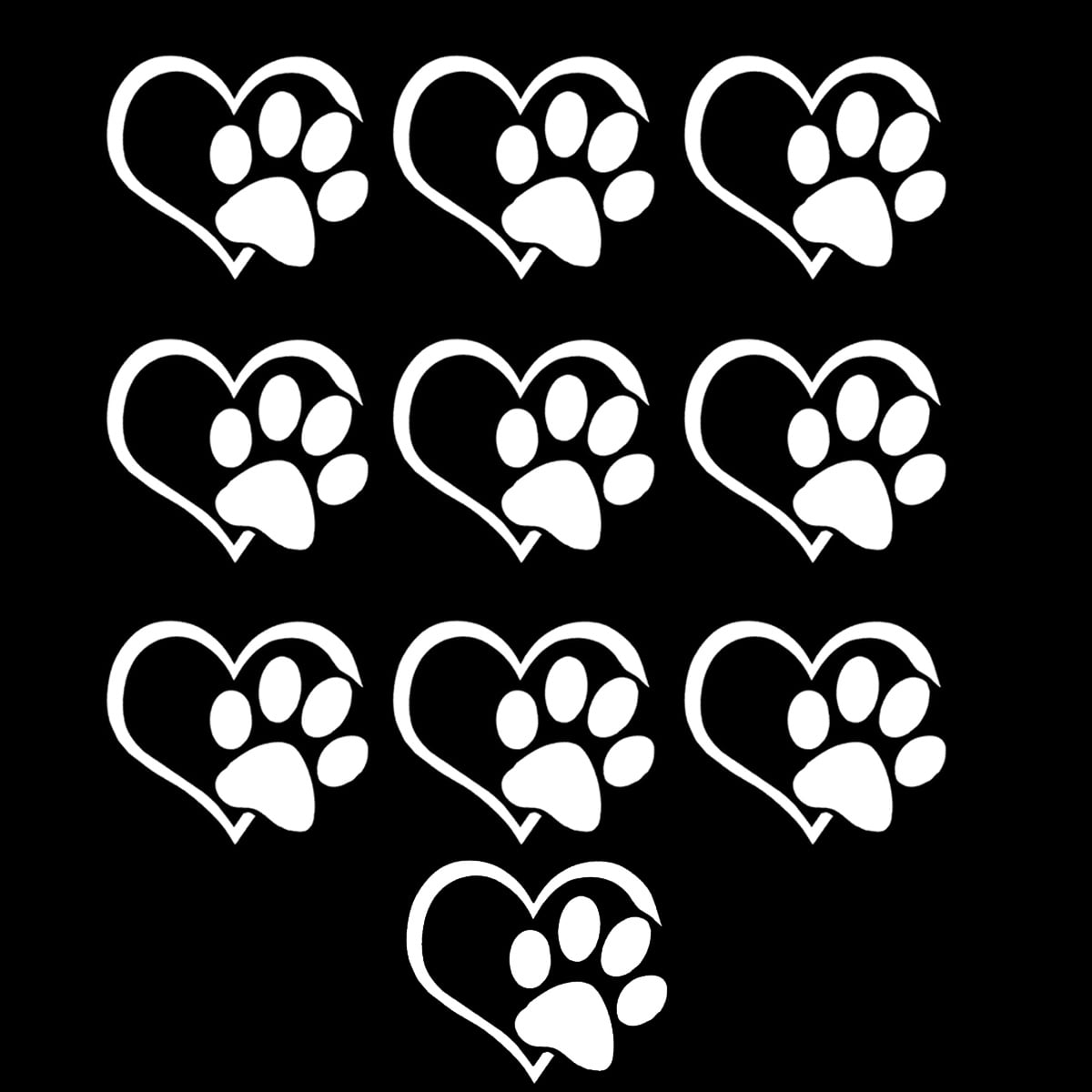 10 Pack Pet Puppy Paw Print Decal for Auto Window, Bumper, Laptops ...