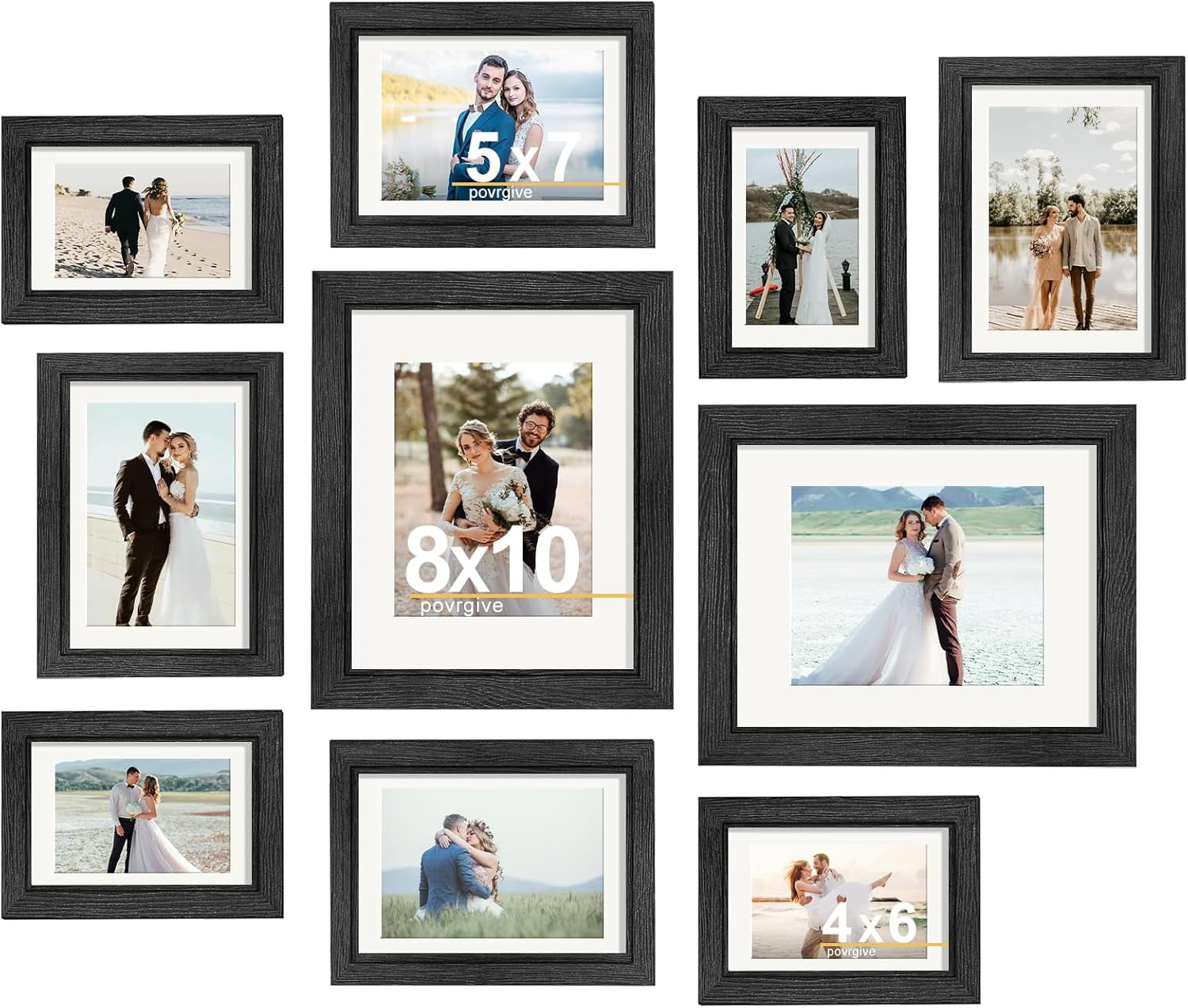 10 Pack Picture Frames Collage Wall Decor - Gallery Wall Frame Set with ...