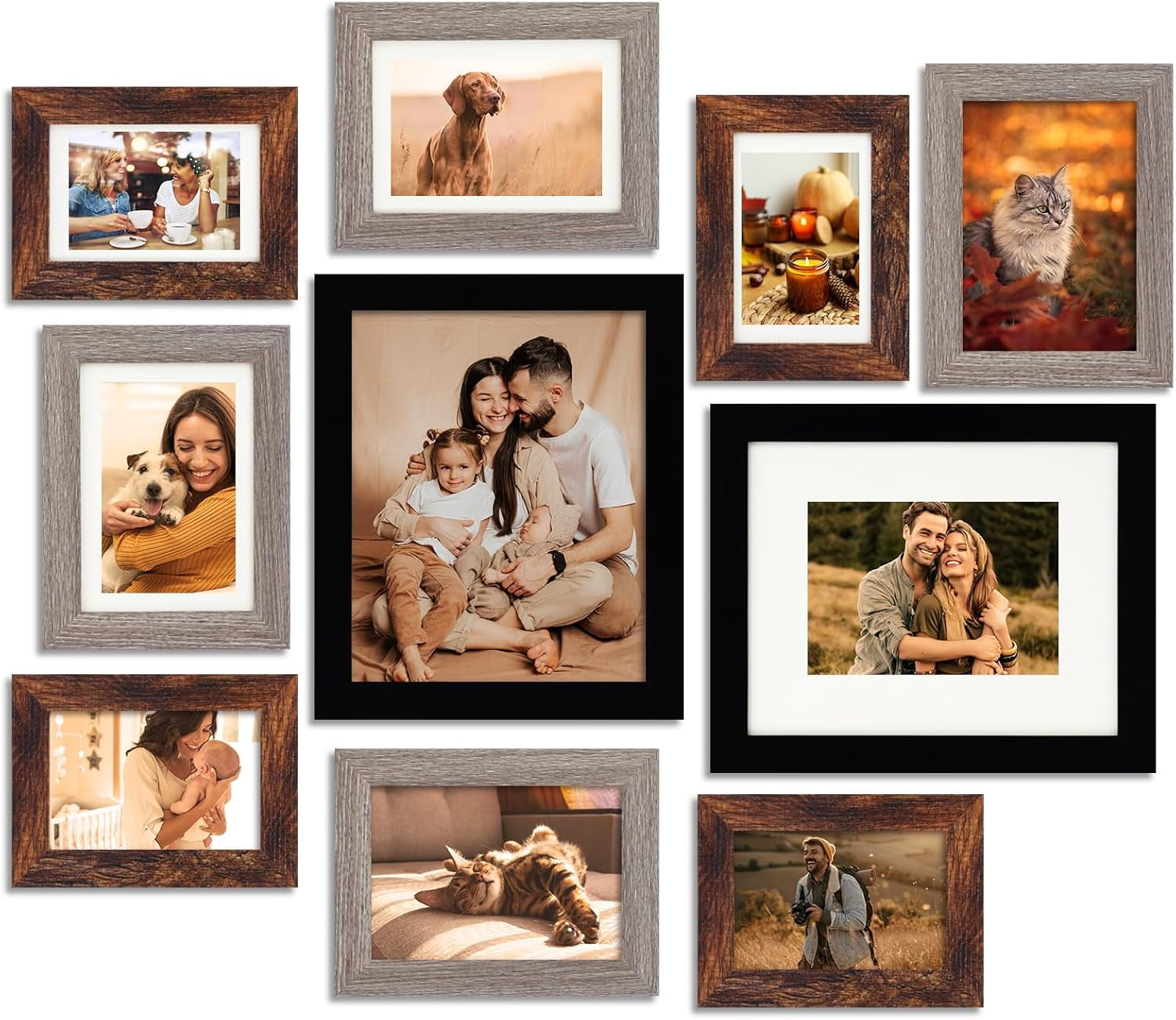 10 Pack Picture Frames Collage Wall Decor, Gallery Wall Frame Set for Wall Collage and Tabletop ...