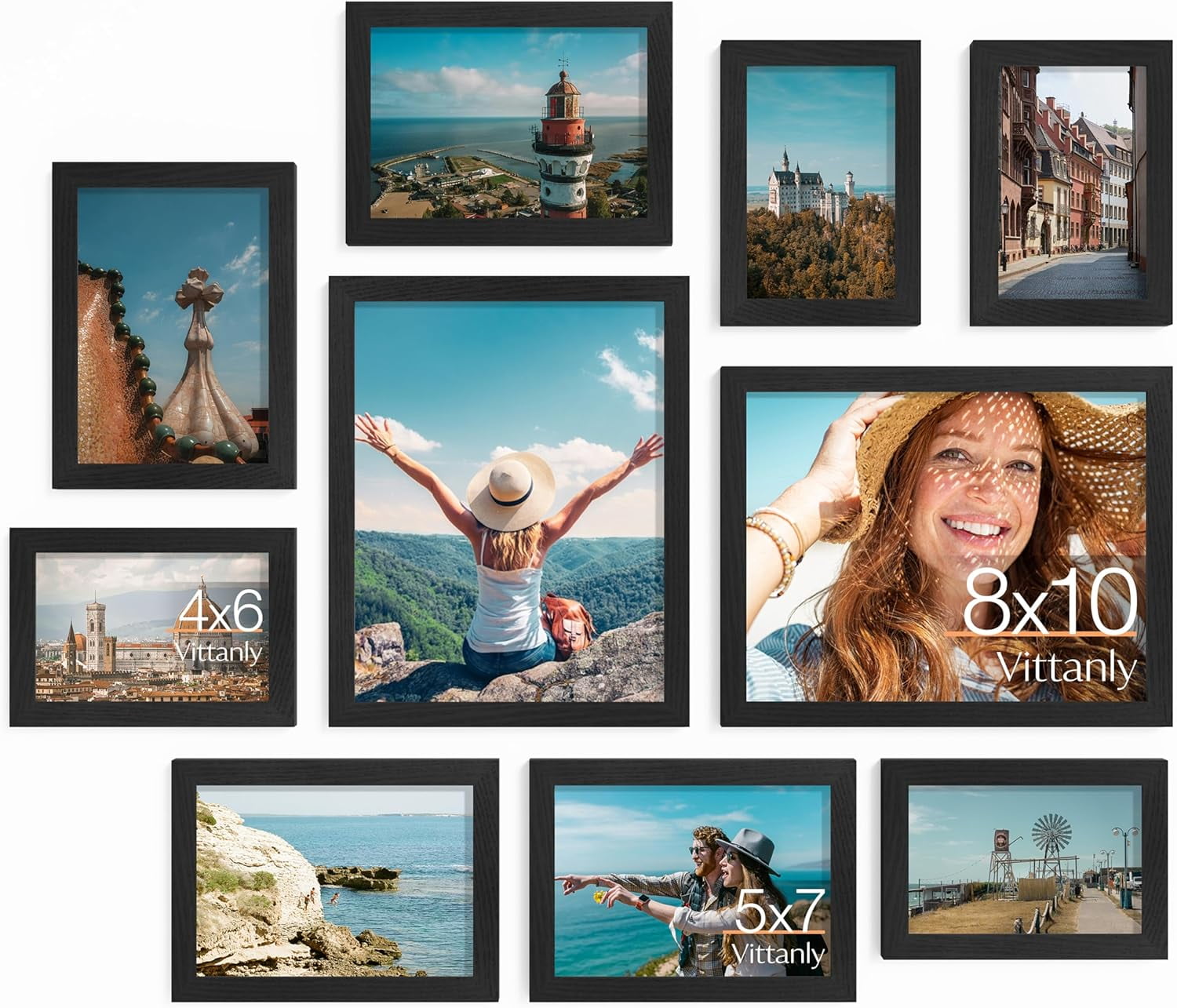 10 Pack Picture Frames Collage Wall Decor, Gallery Wall Frame Set for ...