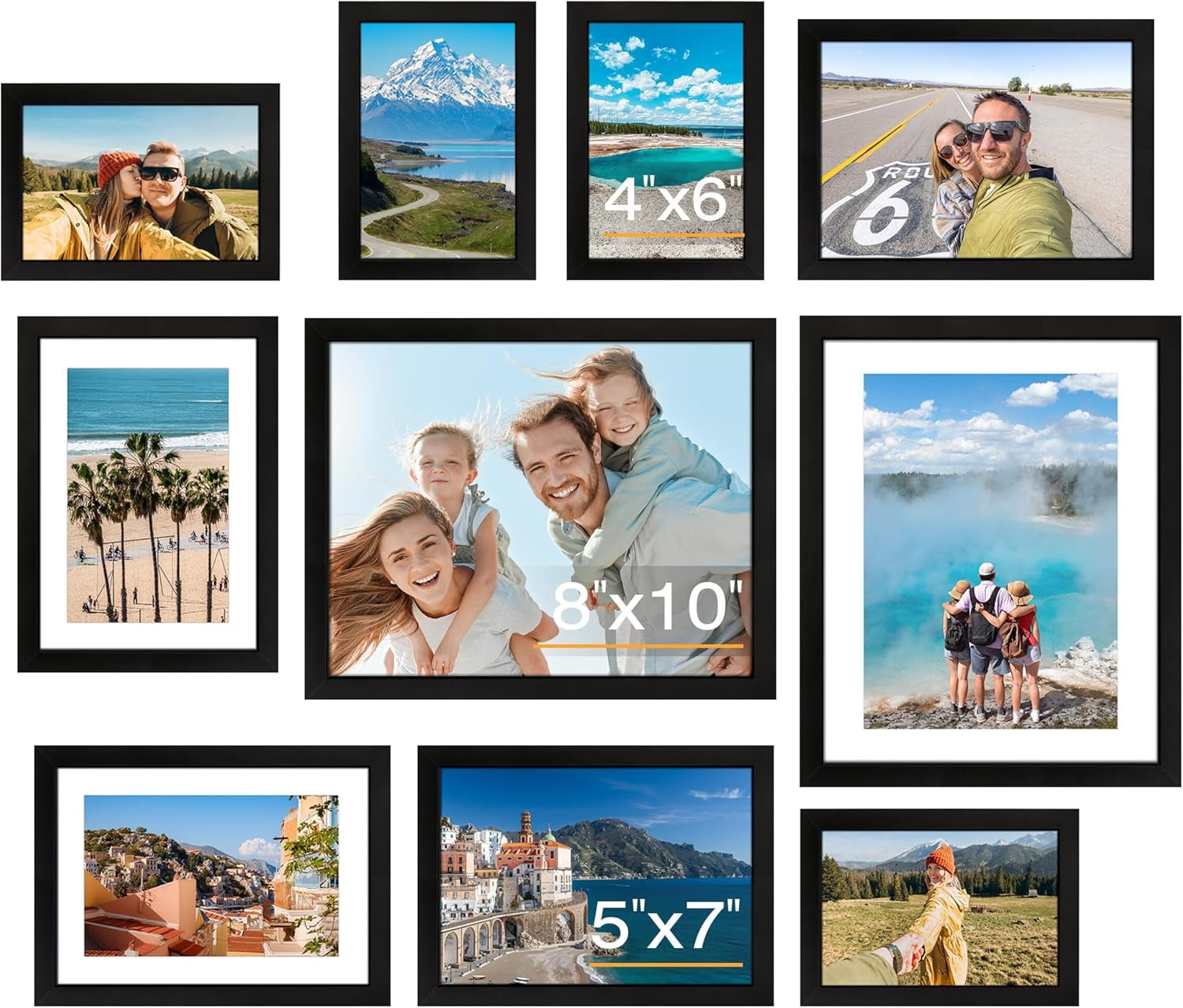 10 Pack Picture Frames Collage Wall Decor for Mounting or Tabletop ...