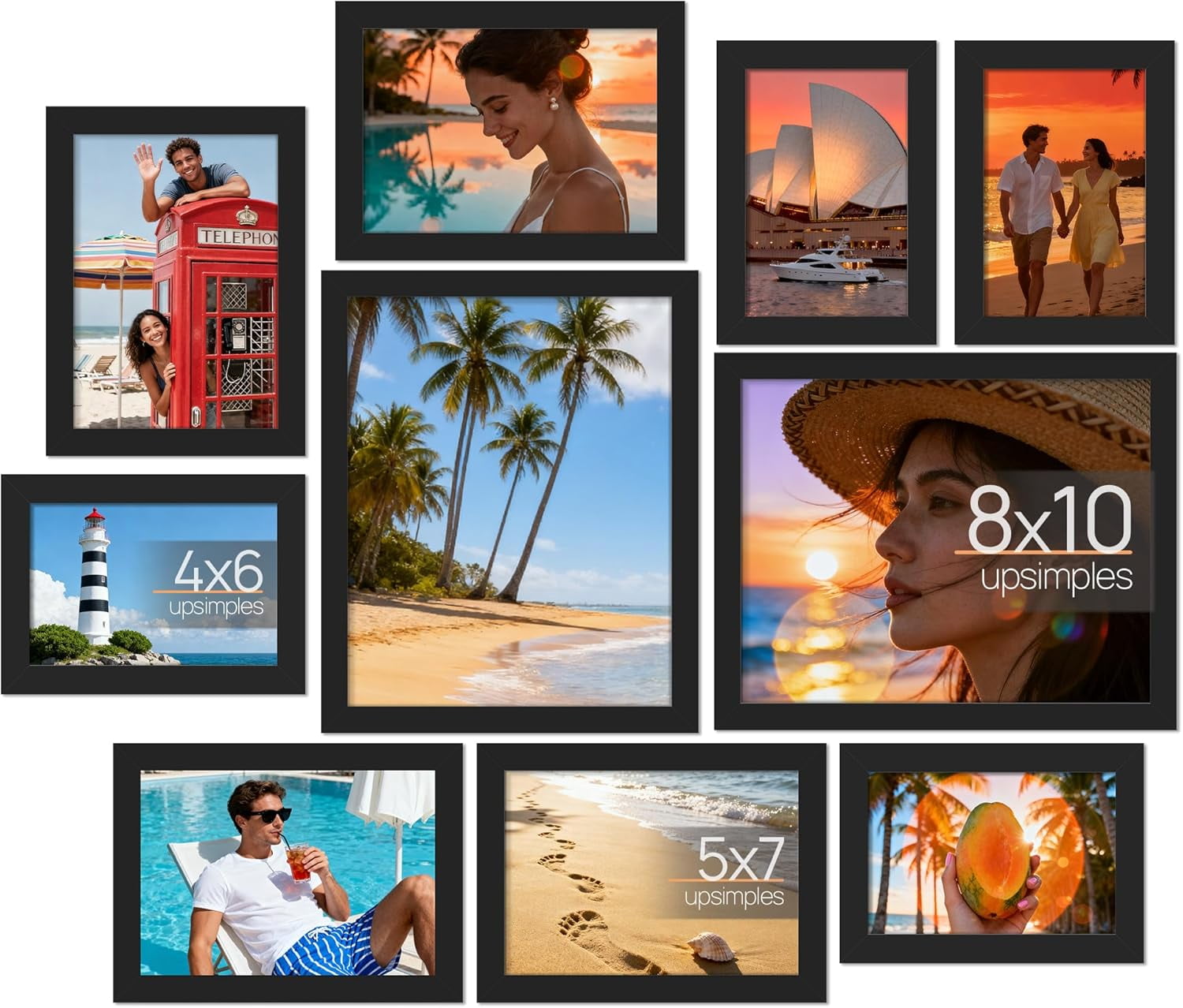 10 Pack Picture Frames Collage Wall Decor for Mounting or Tabletop ...