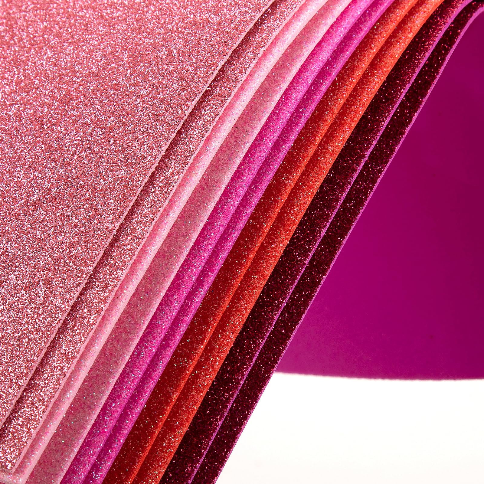 10 Pack Pink Glitter RRF12 Foam Sheets Craft 8 x 12 inch, 5 Colors ...
