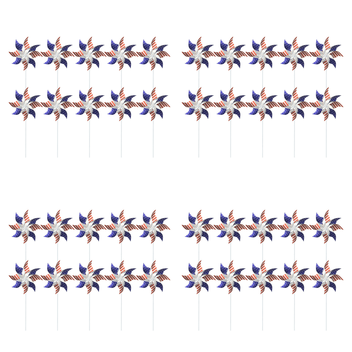 10 Pack Pinwheels Patriotic Decorations,American Flag on Stick Wind ...