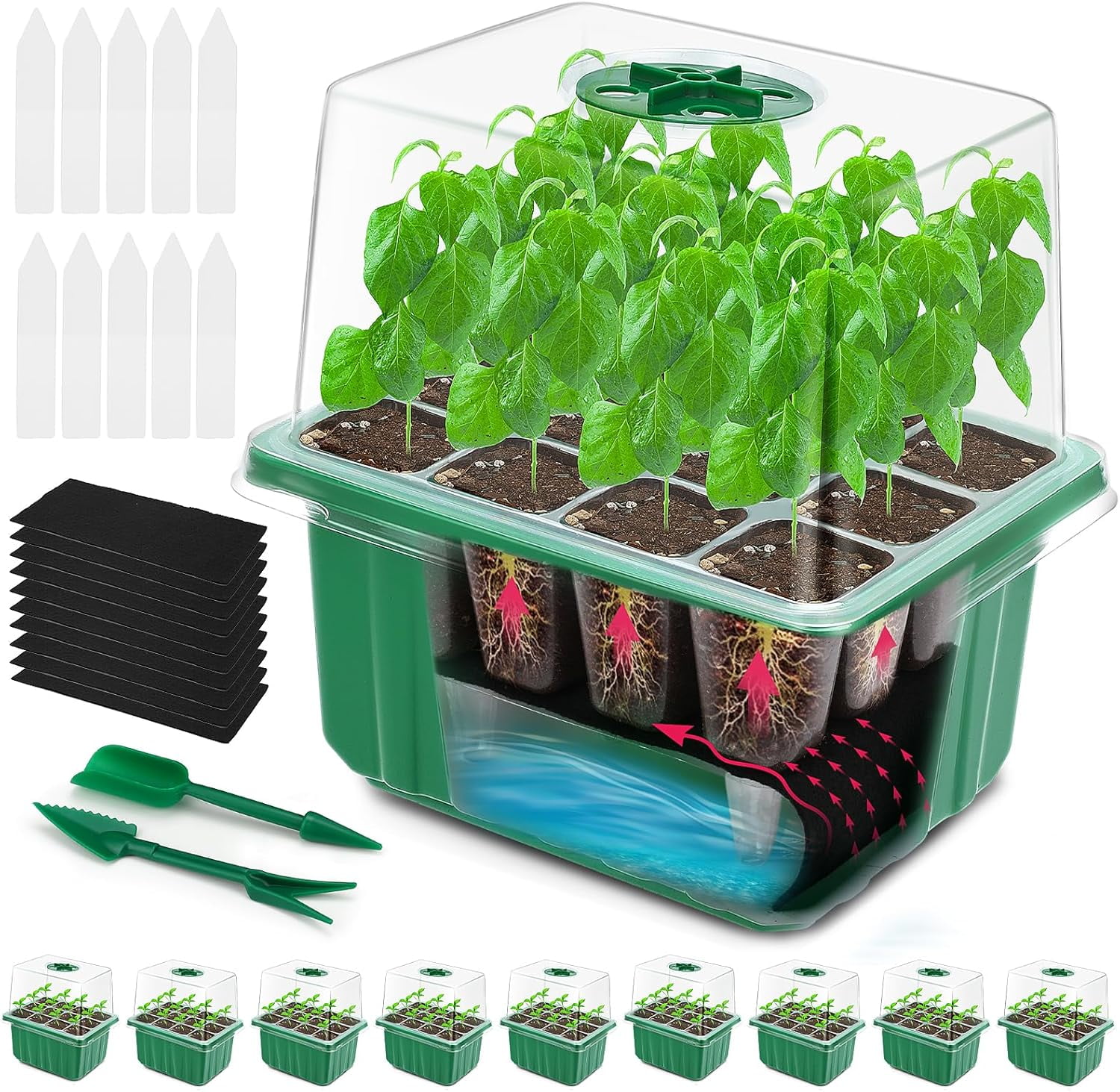 10 Pack Plant Growing Trays Without Drain Holes, 14.5*9'', Durable ...