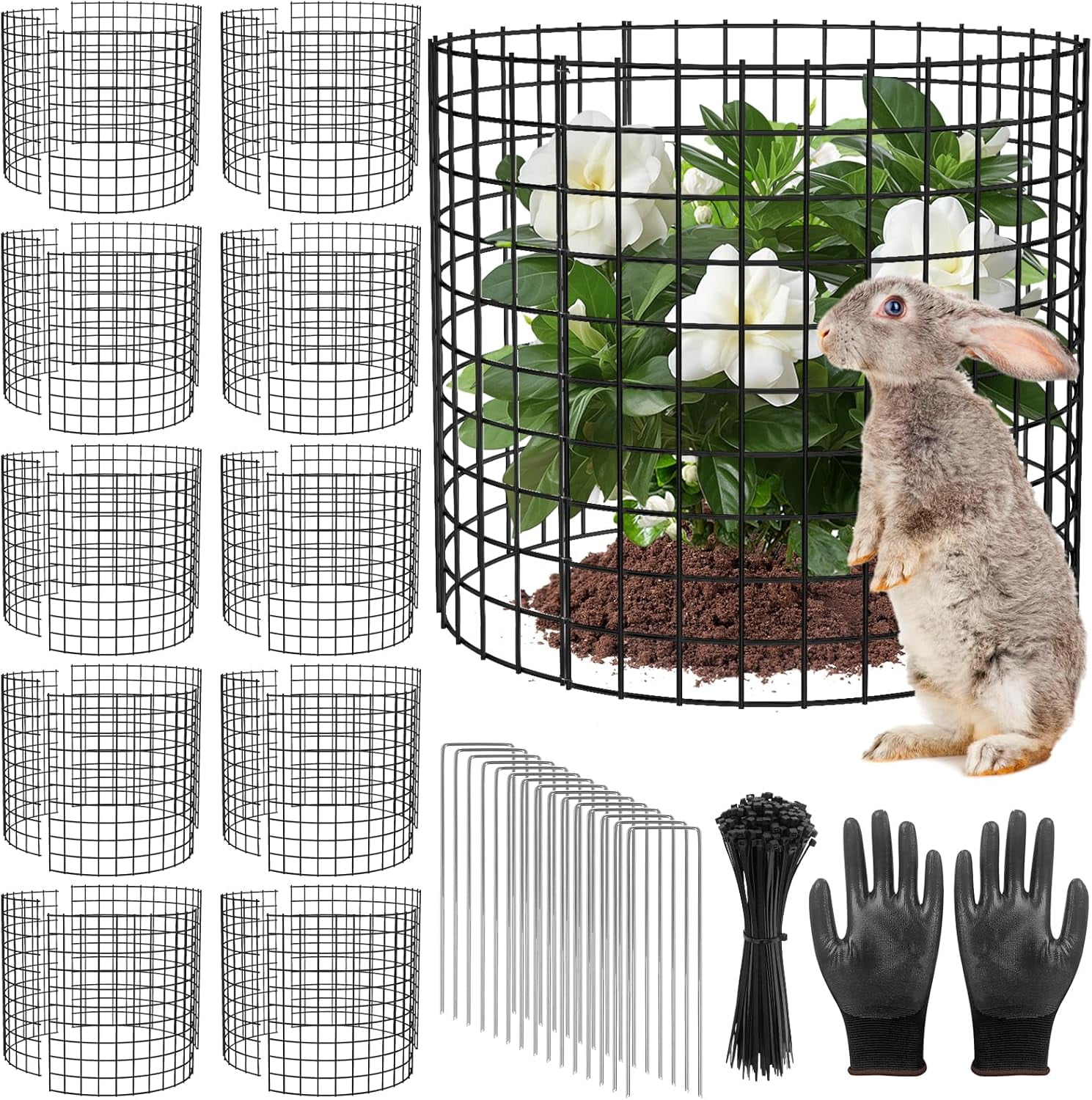 10 Pack Plant Protector from Animals, 13x12 inch Wire Plant Cages Mesh ...