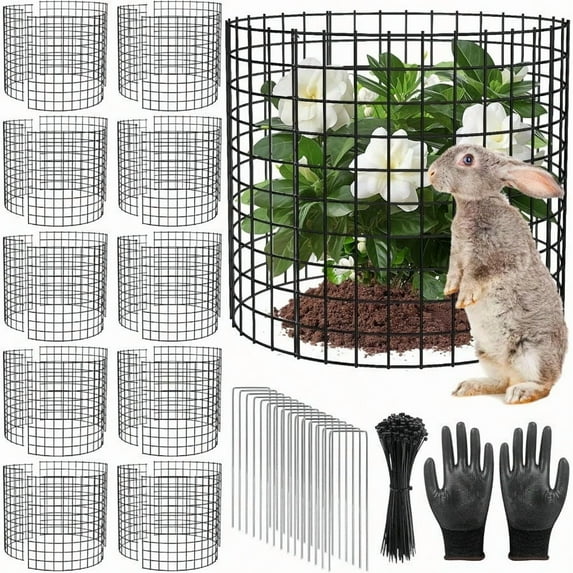 10 Pack Plant Protector from Animals 13x12 inch Wire Plant Cages Mesh ...