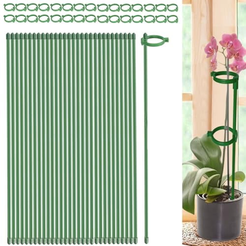 10 Pack Plant Support Stakes, Upgrade Adjustable Plant Support Sticks ...