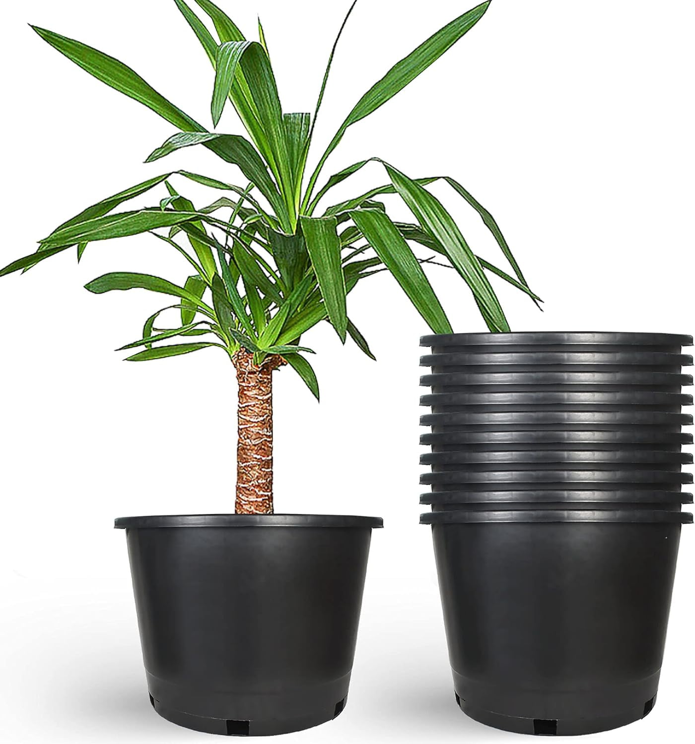 10 Pack Planter Nursery Pots 8.4 Gallon Pots for Plants, Plastic Flower ...