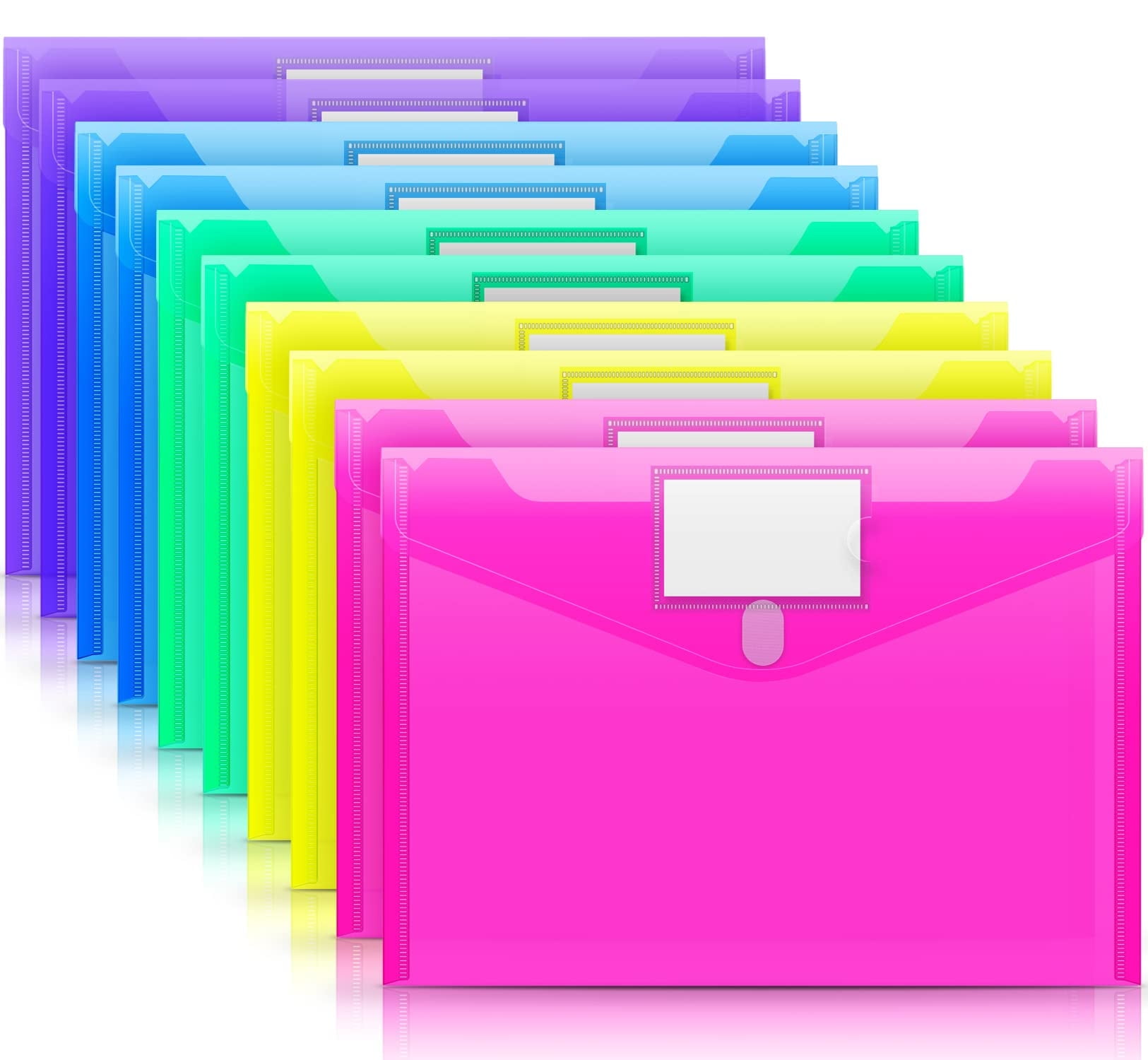 Dihmpor 10 Pack Plastic Envelopes Poly Envelopes, Clear Document ...