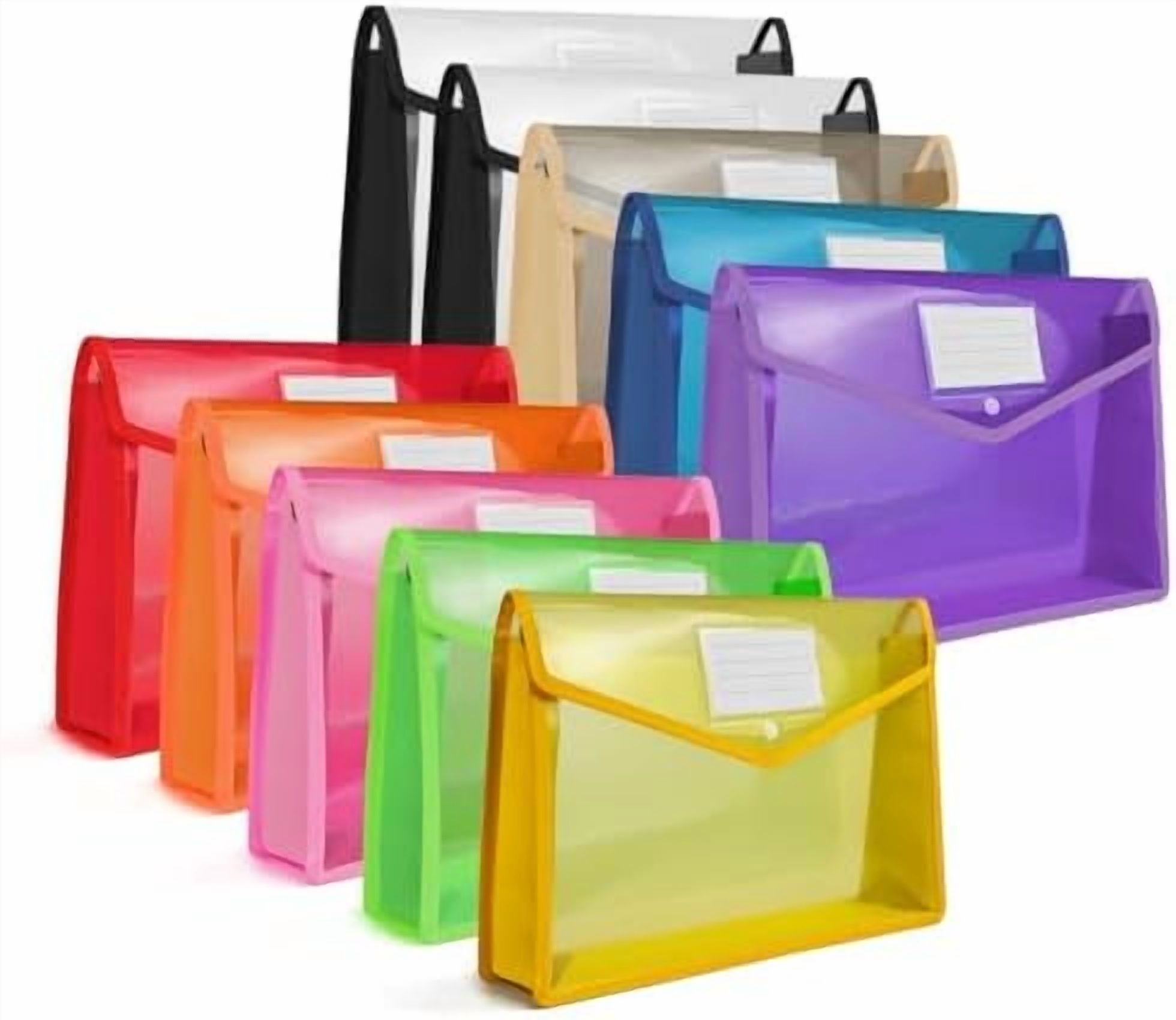 10 Pack Plastic Expanding File Folder,Multicolor Envelope File Folder ...