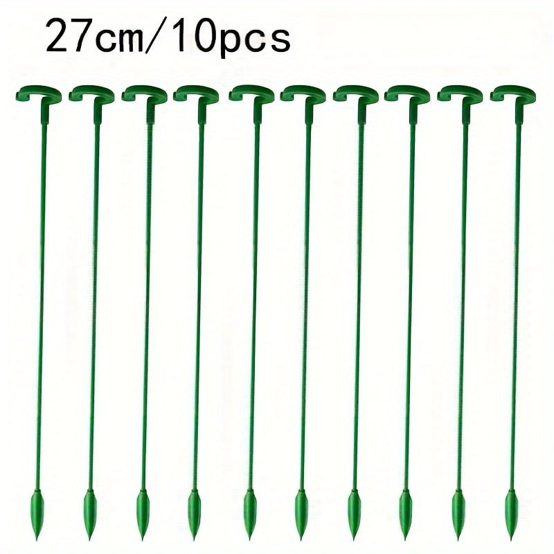 10-Pack Plastic & Fiberglass Plant Support Stakes - Green Garden Sticks ...