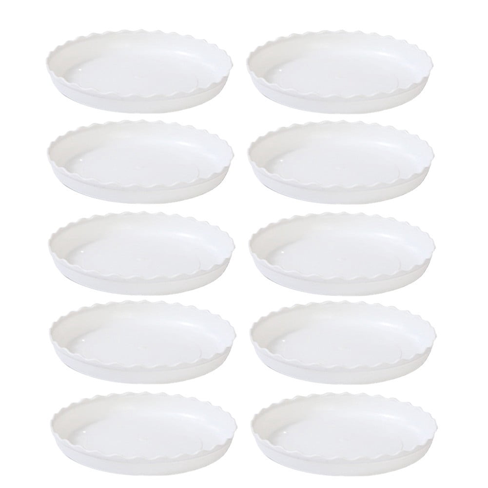 10 Pack Plastic Flower Pot Tray with Mobile Chassis Base for Watering ...