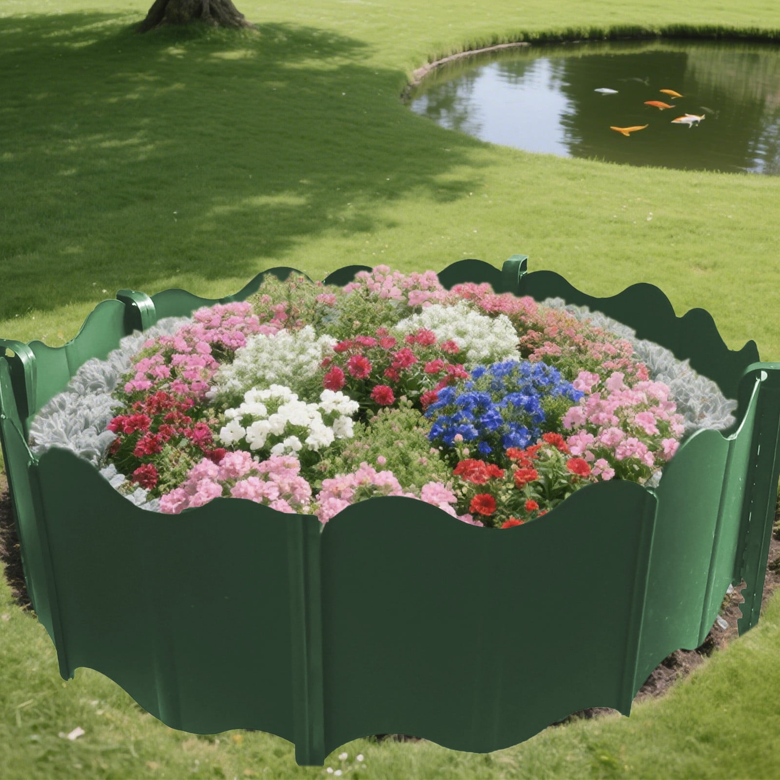 10-Pack Plastic Garden Edging Boards with Stakes | Decorative Lawn ...