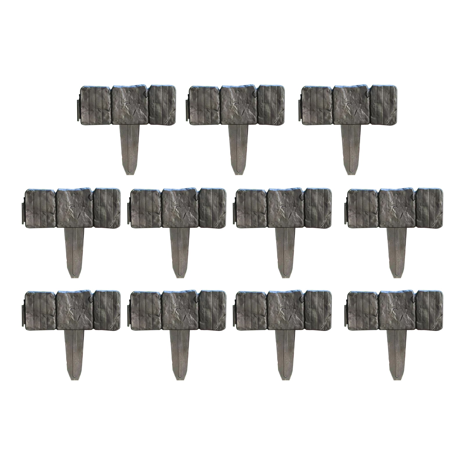 10-Pack Plastic Garden Edging Fence, Decorative Flower Bed Border ...