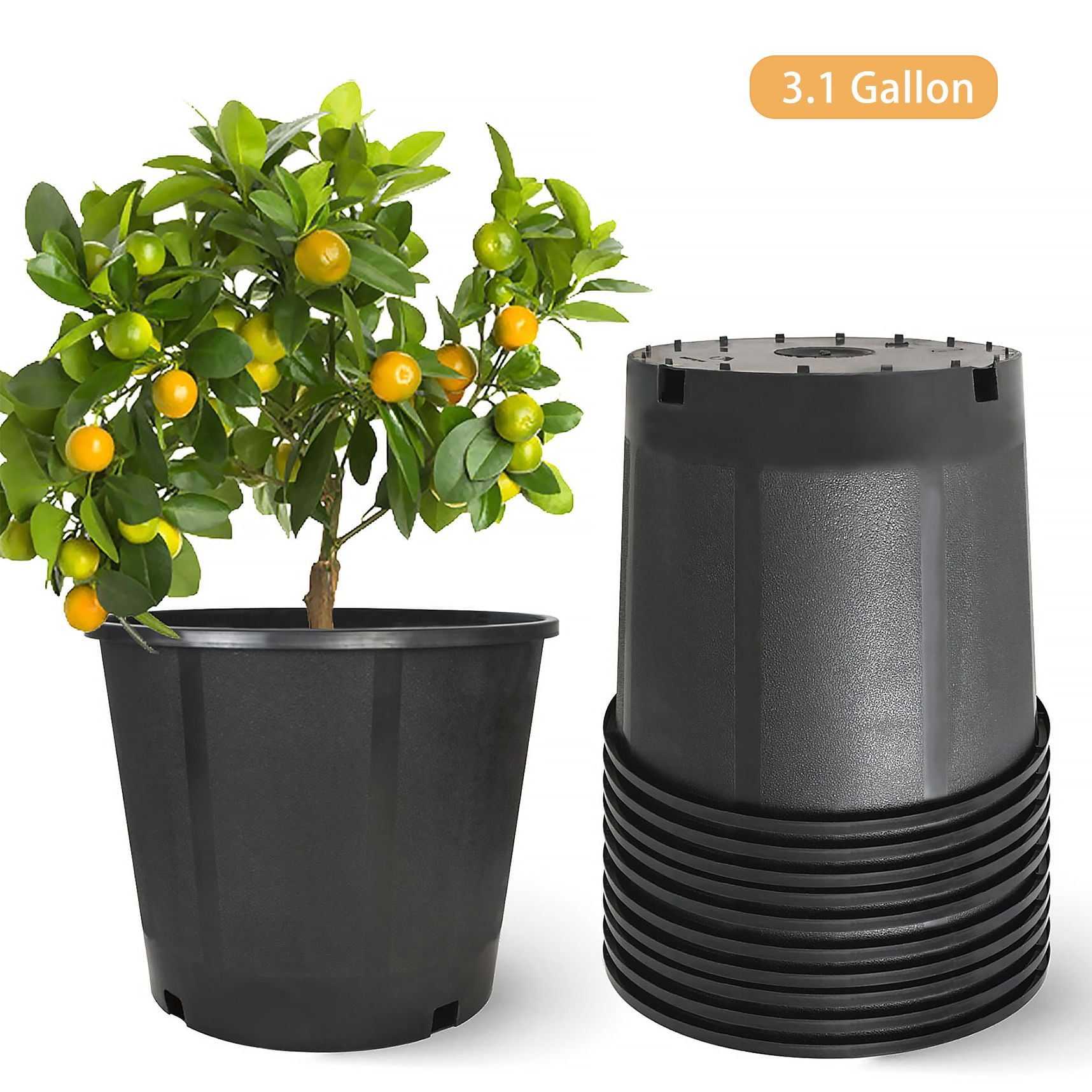 10 Pack Plastic Plant Pots Seedling Cups Plant Container Nursery Pots ...