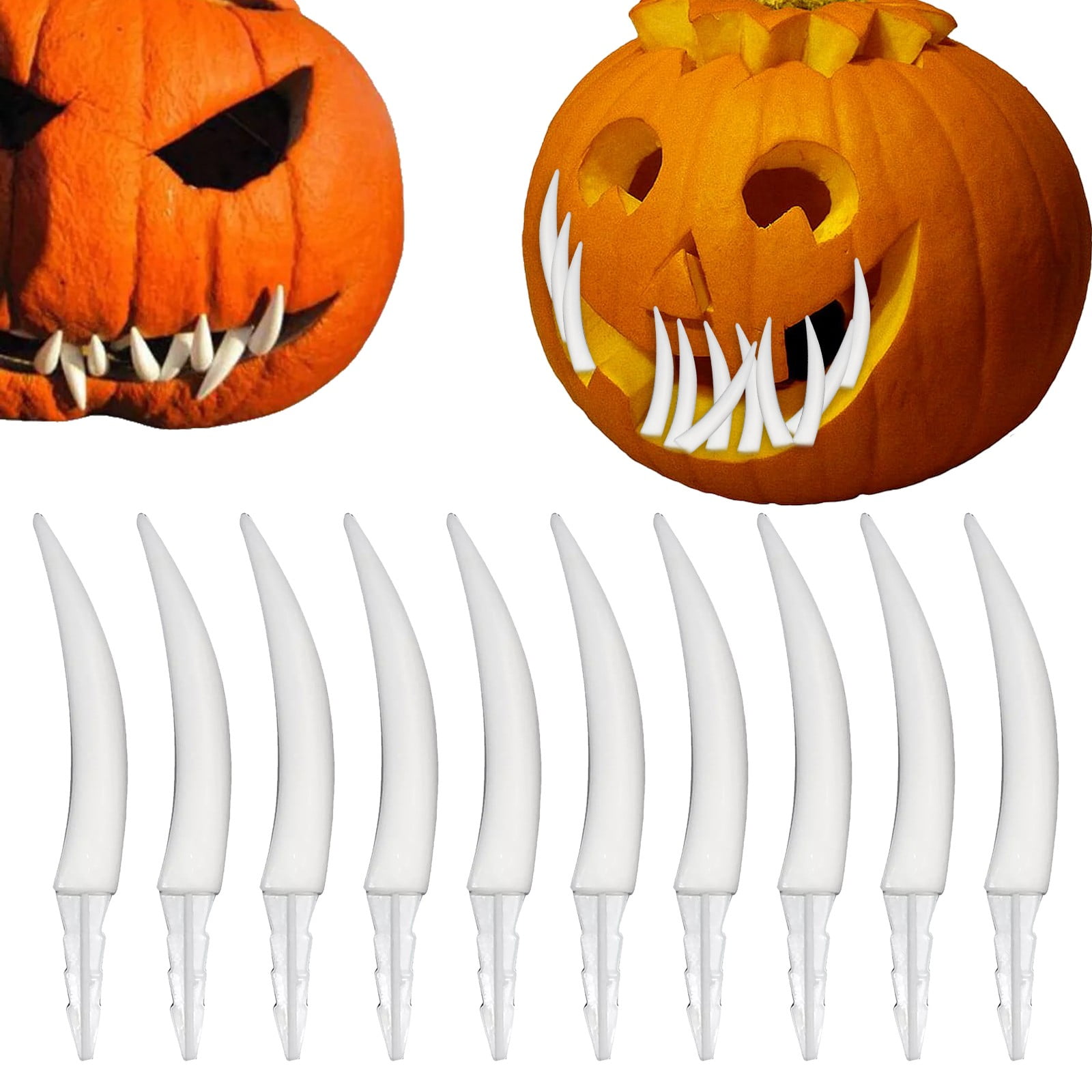 10 Pack Plastic Pumpkin Teeth Scary Decor for Jack O Halloween & DIY k ...