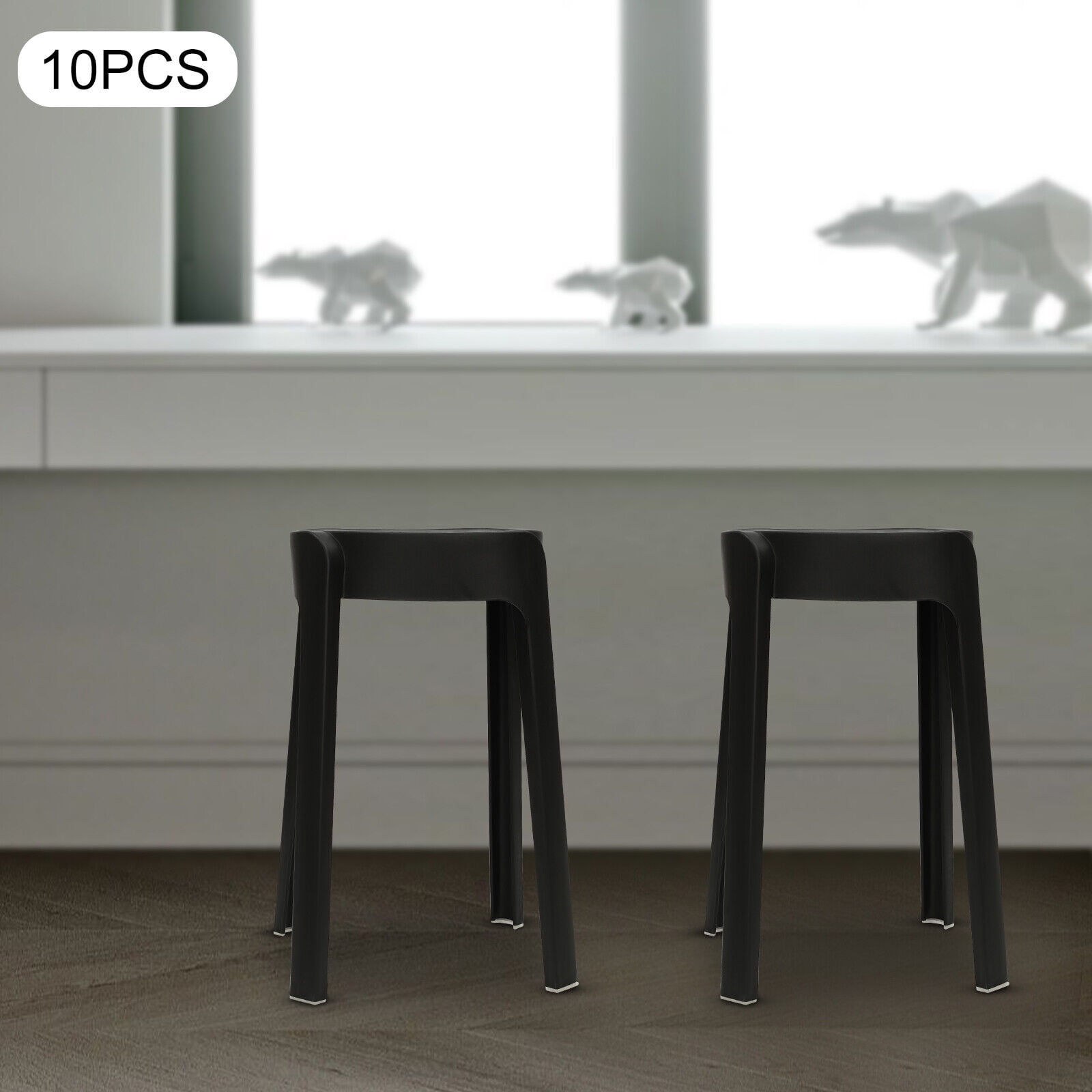 10 Pack Plastic Stackable Stools, 18" Plastic Round Stools, 10Pcs ...