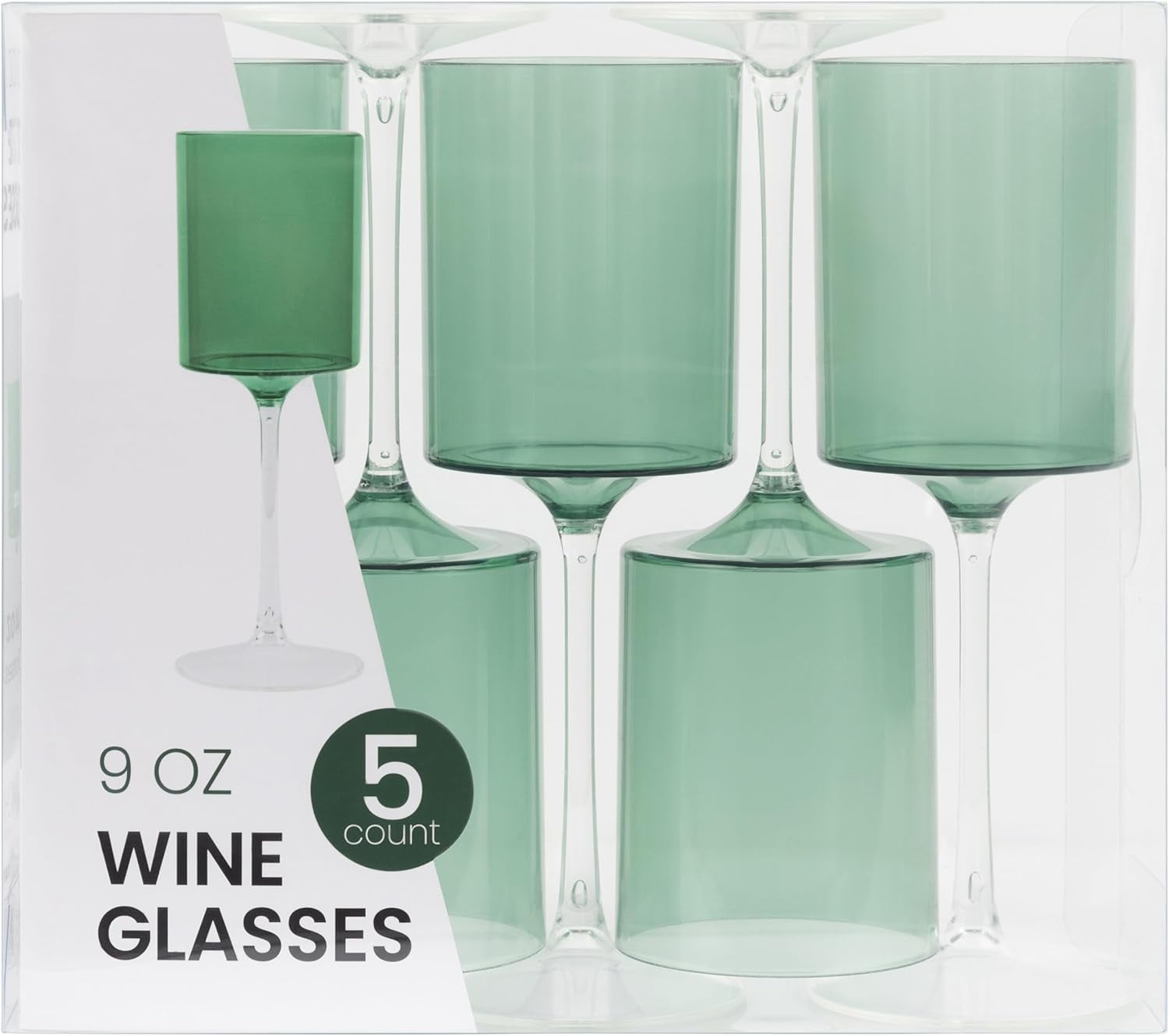 10 Pack Plastic Wine Goblets 9 oz Two Tone Elegant Disposable Wine ...