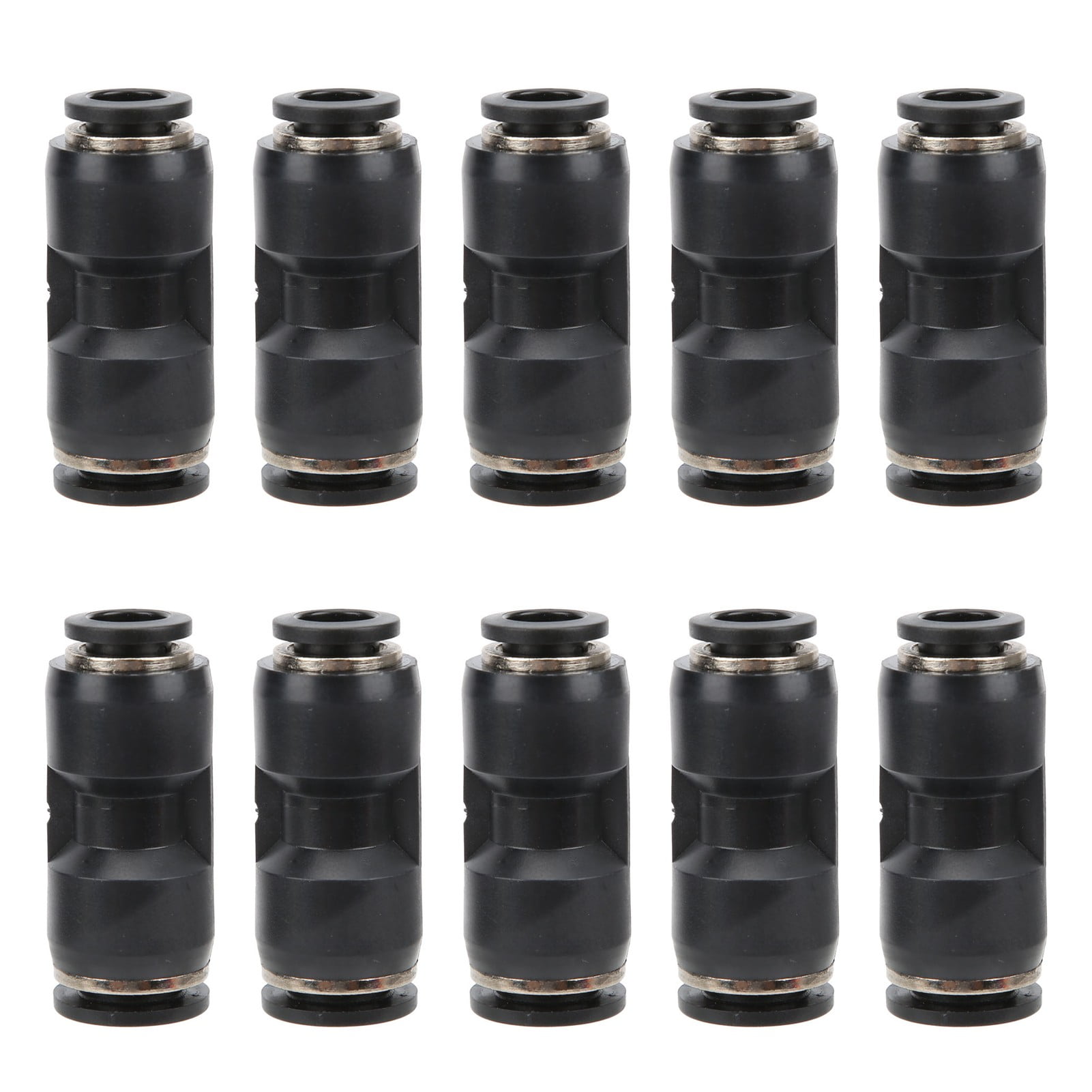 10 Pack Pneumatic Reducer Connector - Stainless Steel Resin, Black ...