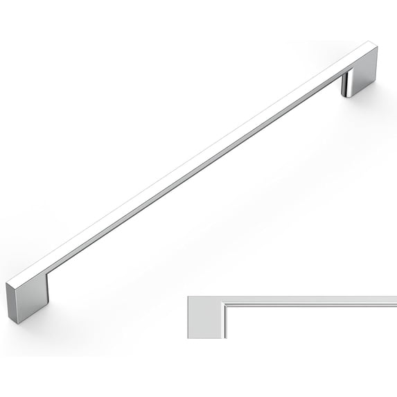 10 Pack Polished Chrome Cabinet Pulls 10 Inch Hole Centers Kitchen ...