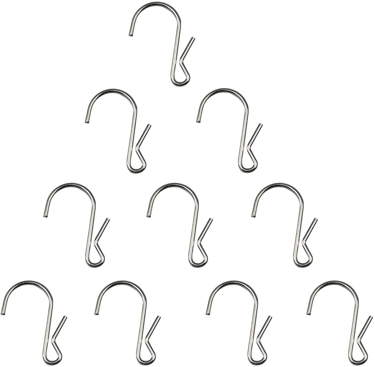 10-Pack Polished Metal Clip Type Hanging Hooks, Holds up to 10 lbs ...
