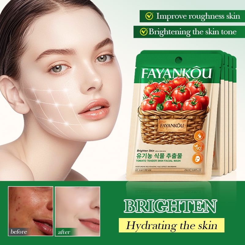 10 Pack Pomegranate Sheet Masks, Hydrating Smoothing Face Masks for ...