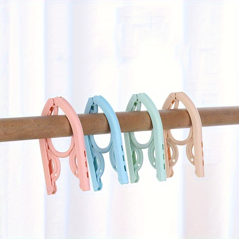 10-Pack Portable Folding Hangers – Multi-Color Clothes Hanger Set ...