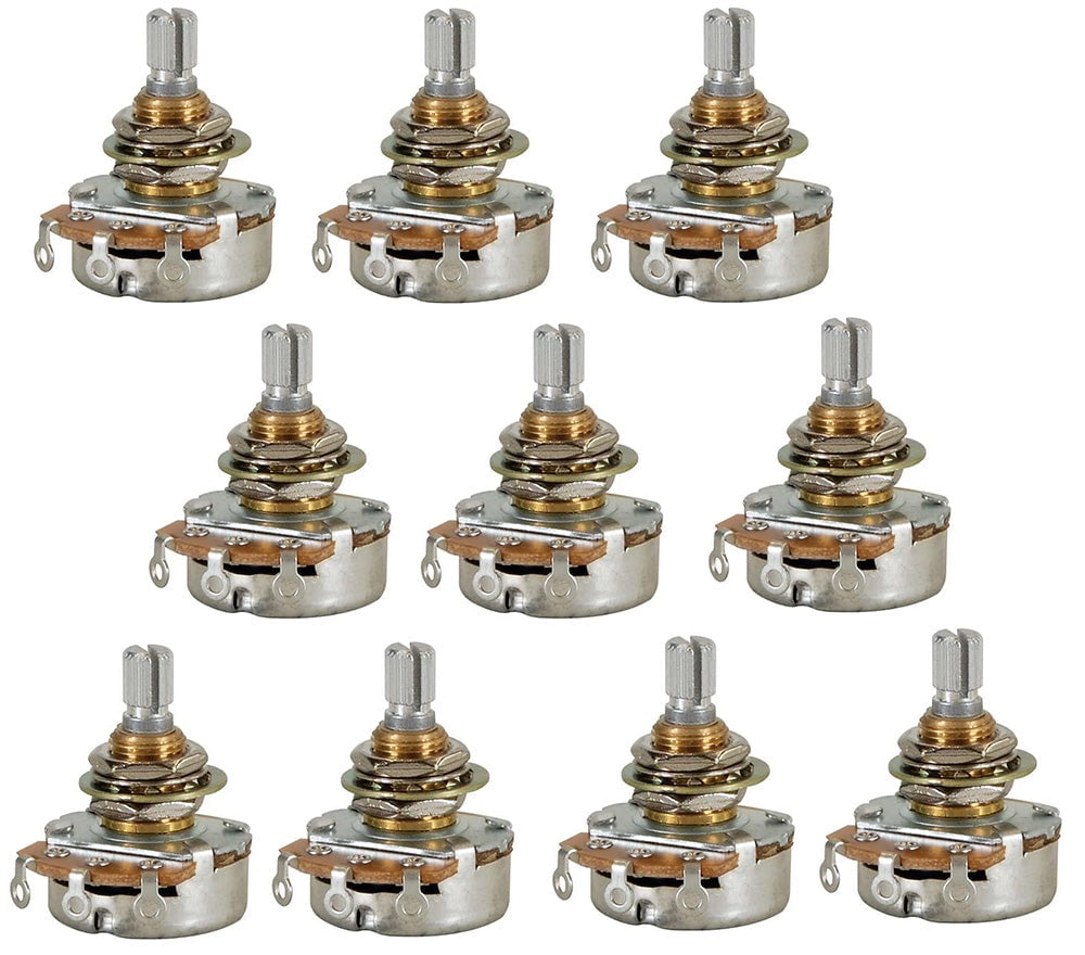 10 Pack Potentiometer Panel Mount Single Turn, 1/2W 50K Ohms Serrated ...