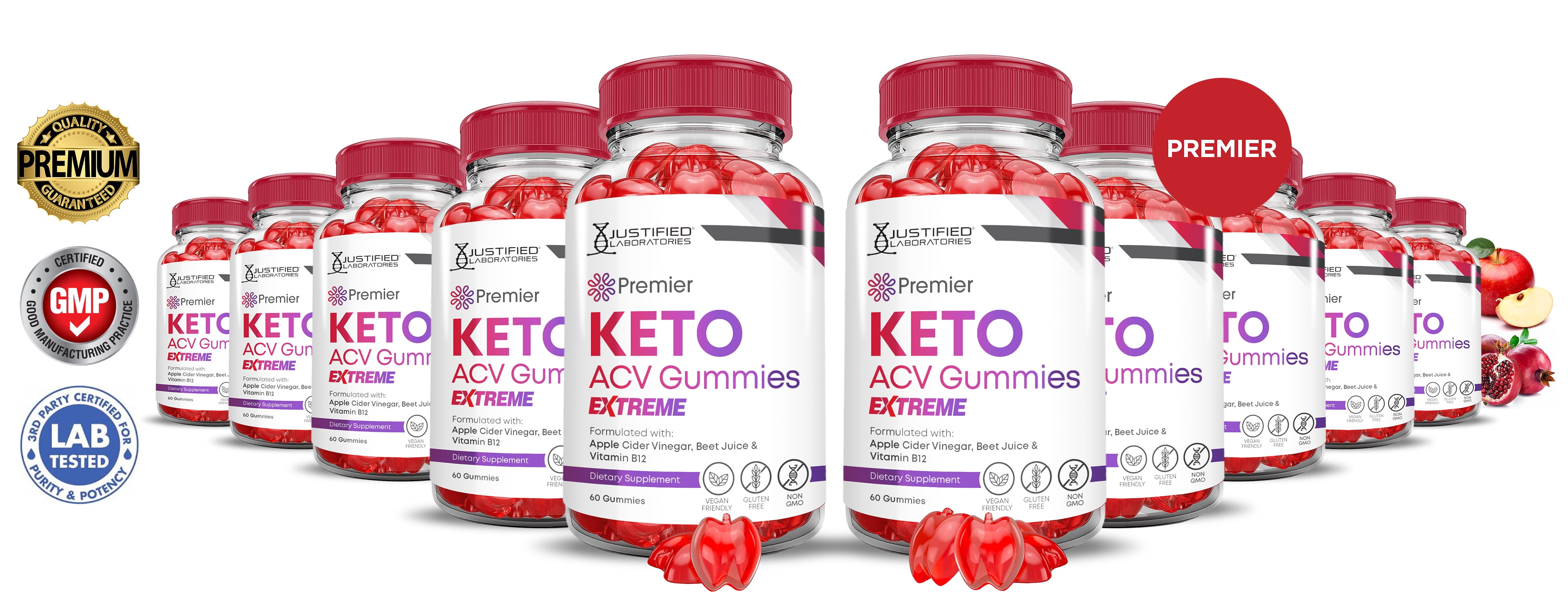 Premier Keto Extreme ACV Gummies Dietary Supplement 2000mg 10 Pack (600 ...